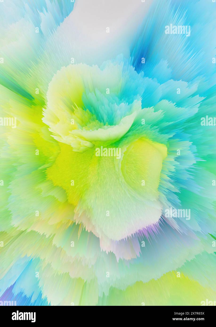 A digital artwork showcasing a burst of vibrant colors with a 3D ...