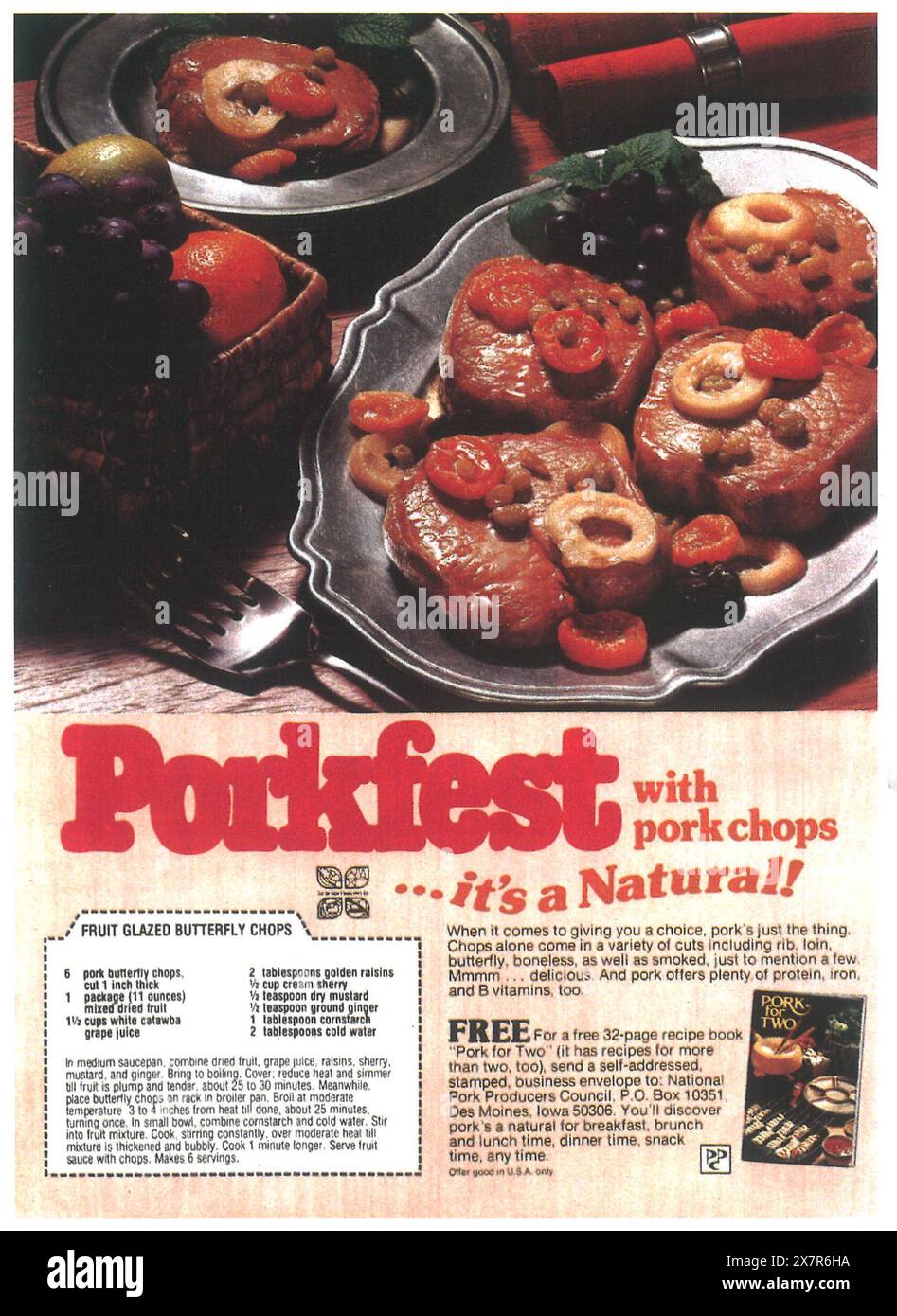 1978 National Pork Producer's Council ad - Porkfest....it's a Natural ...