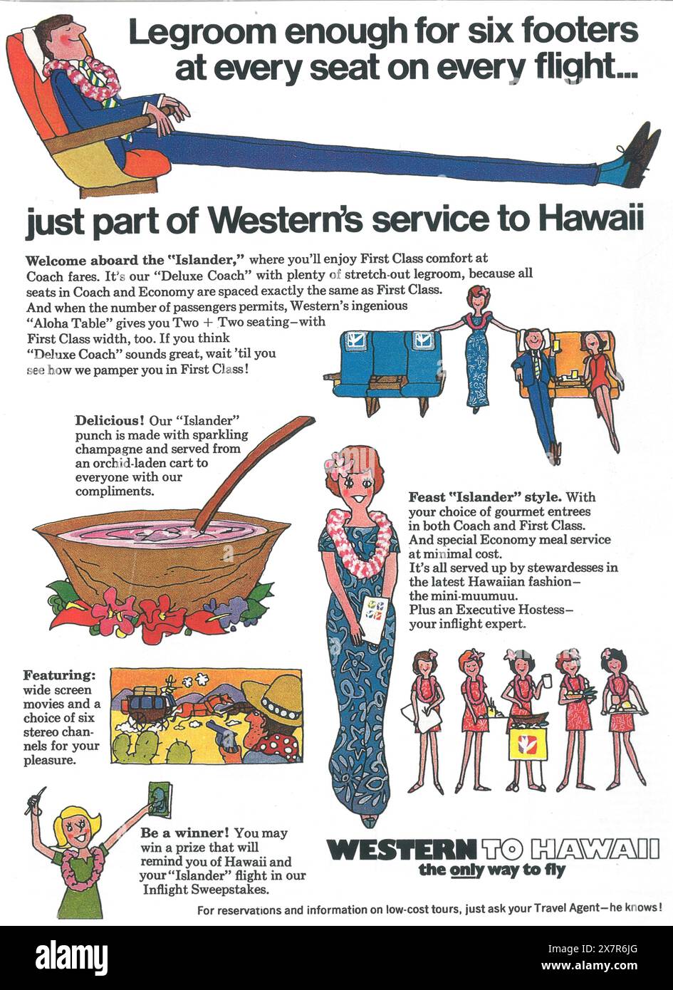 1970 Western Airlines travel Hawaii on Islander ad Stock Photo - Alamy