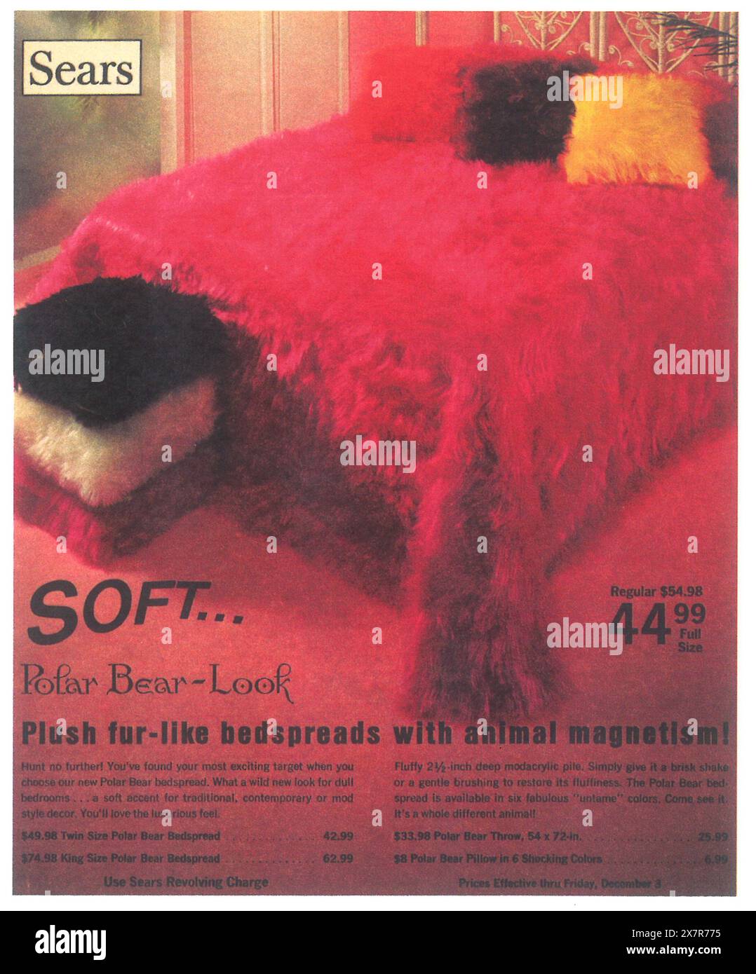 1971 Sears Department Stores ad - Plush bedspreads Stock Photo - Alamy
