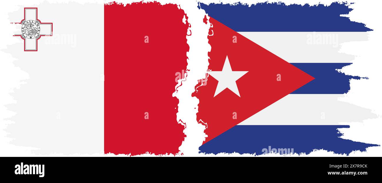 Cuba and Malta grunge flags connection, vector Stock Vector Image & Art ...
