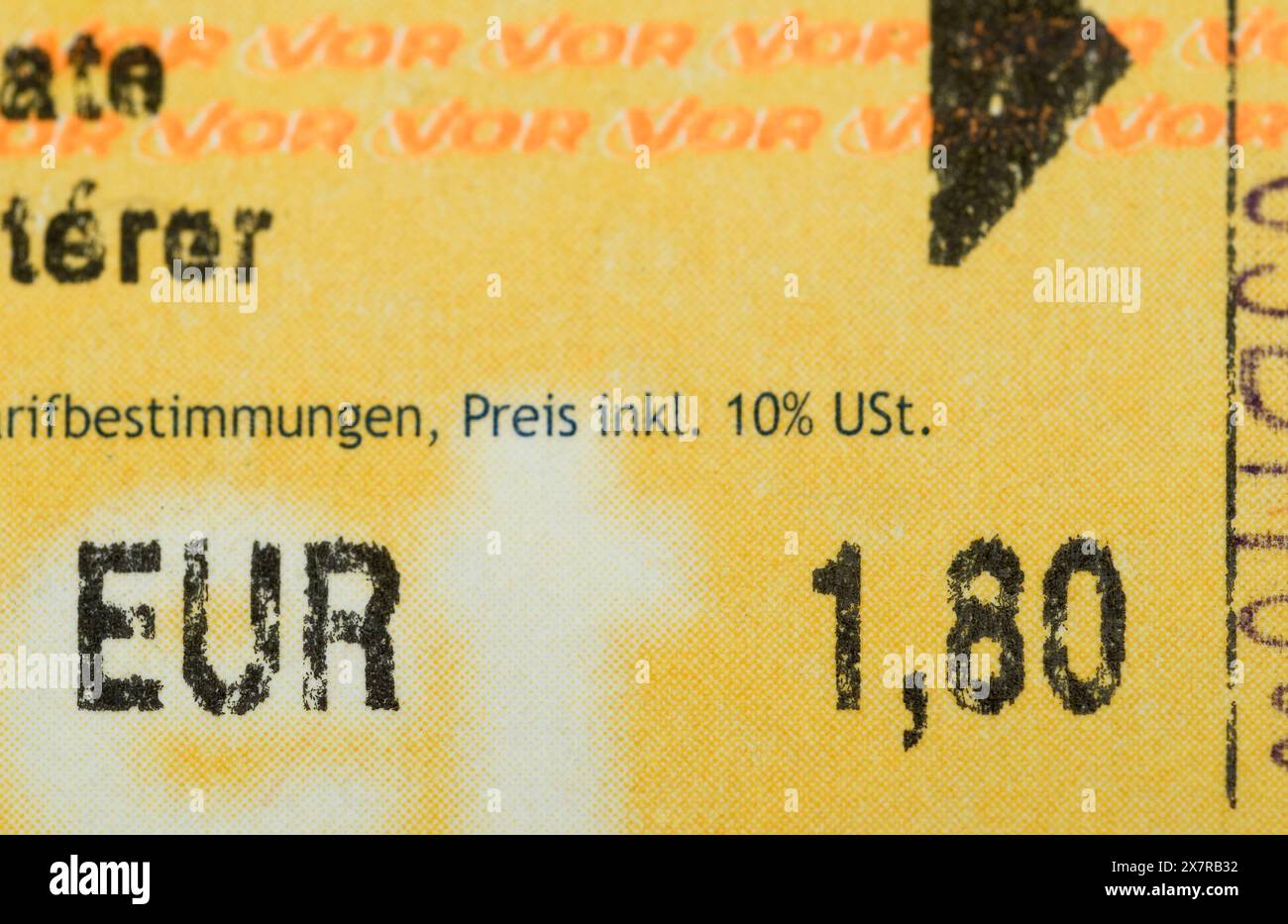 Vienna public transport tickets with euro price Stock Photo - Alamy