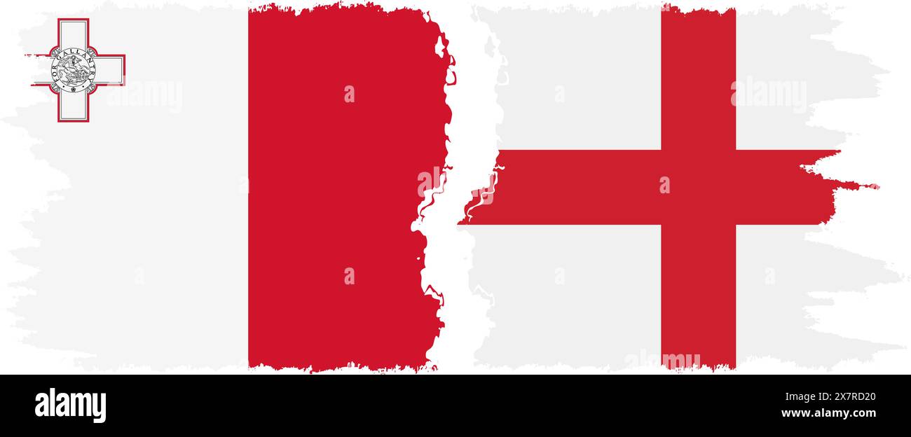 England and Malta grunge flags connection, vector Stock Vector Image ...
