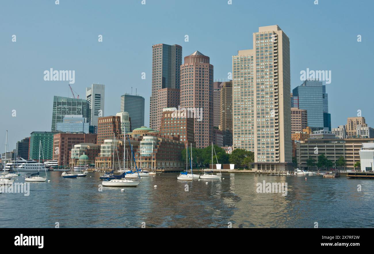 Boston North End Harbor Front. Facing out across the Charles River ...