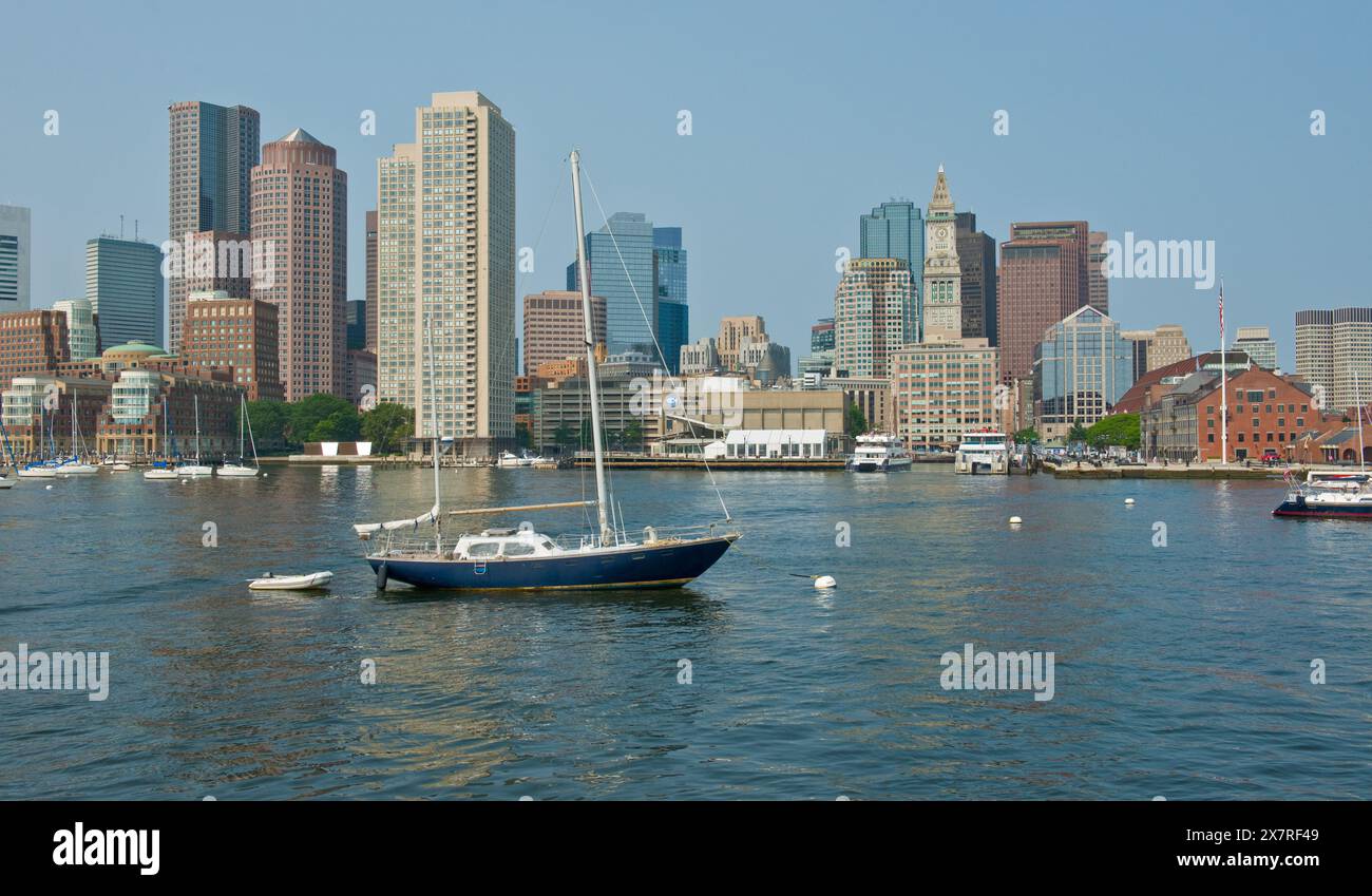 Boston North End Harbor Front. Facing out across the Charles River ...