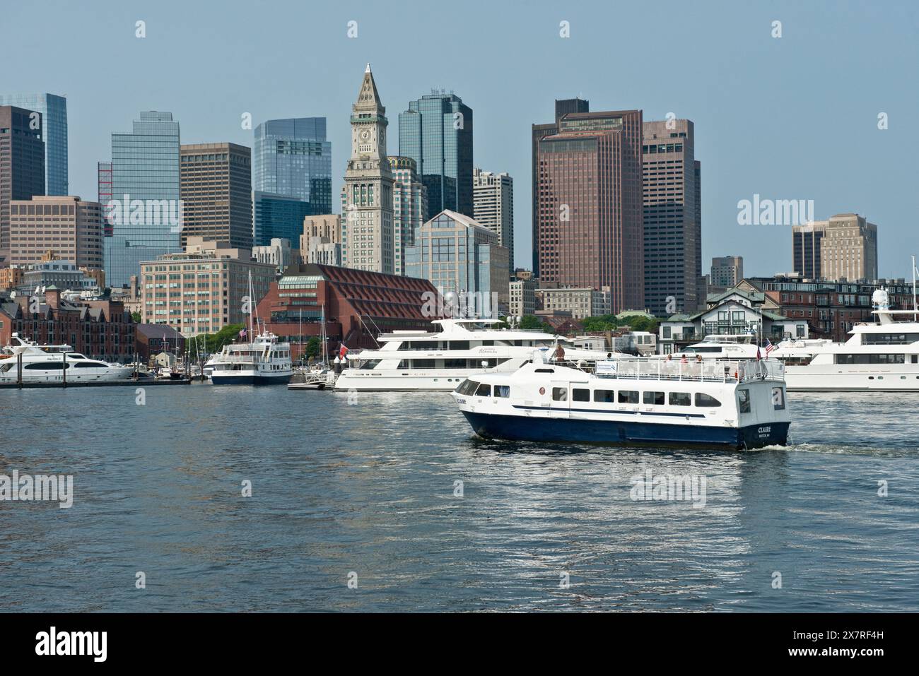 Harbor Ferry. Boston North End Harbour Front . Facing out across the ...