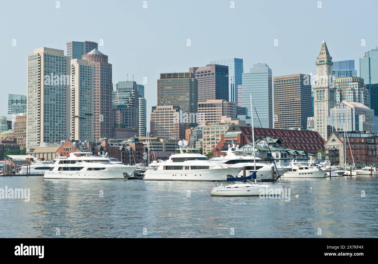 Boston North End Harbor Front. Facing out across the Charles River ...