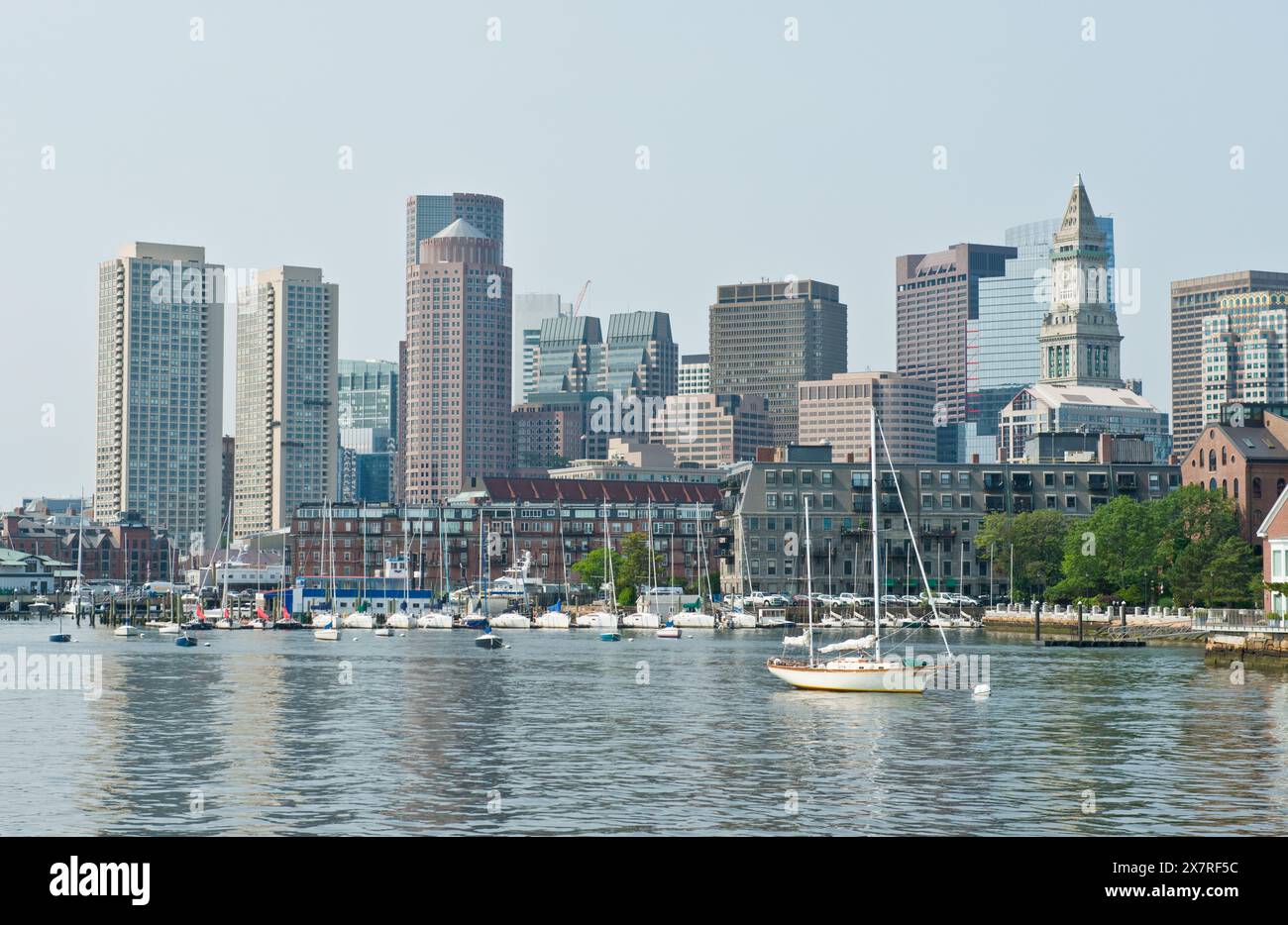 Boston North End Harbor Front. Facing out across the Charles River ...