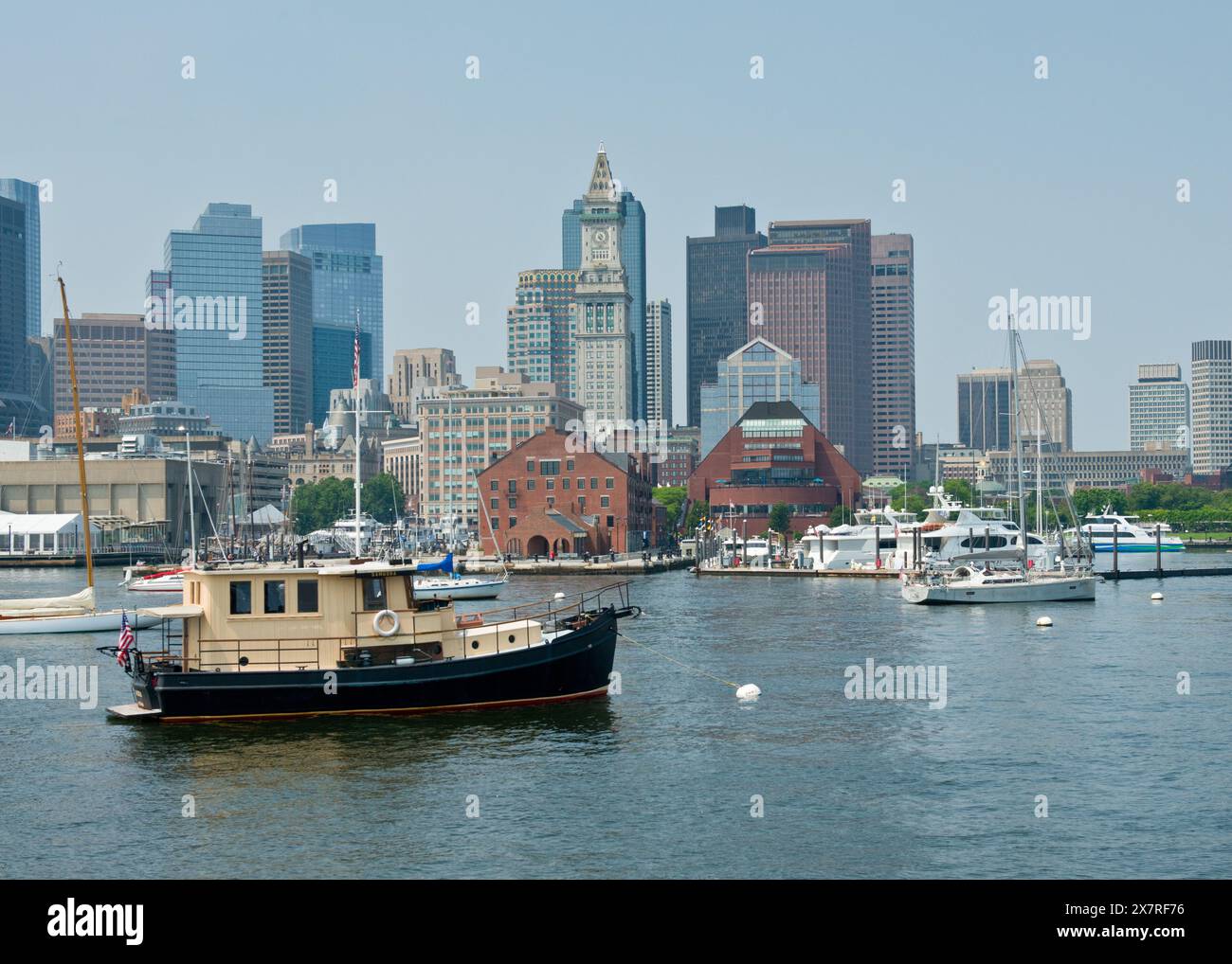 Boston North End Harbor Front. Facing out across the Charles River ...
