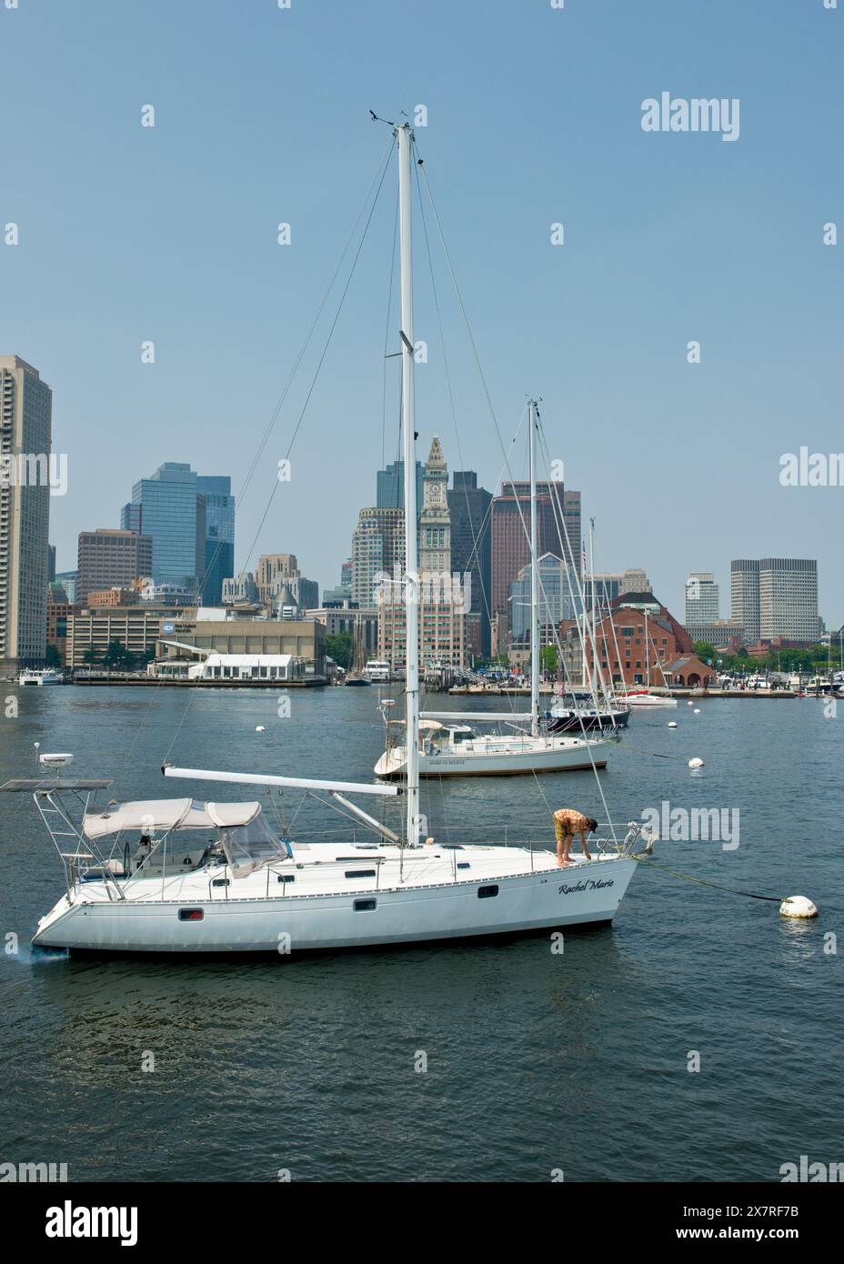 Boston North End Harbor Front. Facing out across the Charles River ...