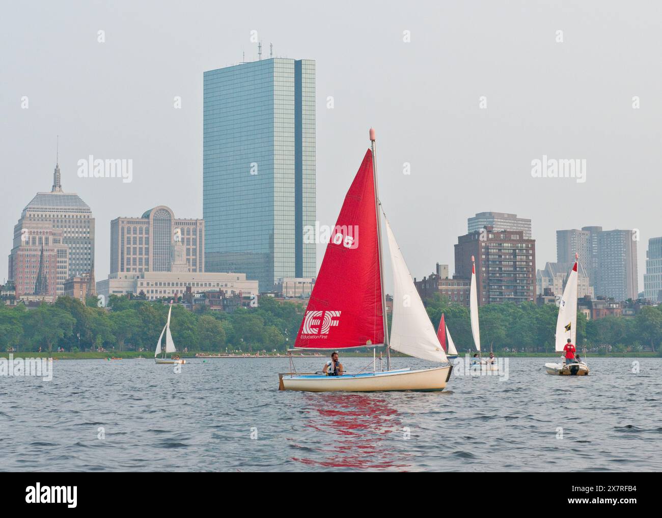 Sailing on the Charles River Basin. Boston, Massachusetts, USA Stock ...
