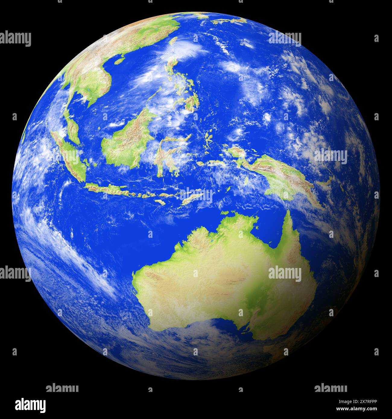 View of the earth from space showing East Timor in the center of the ...