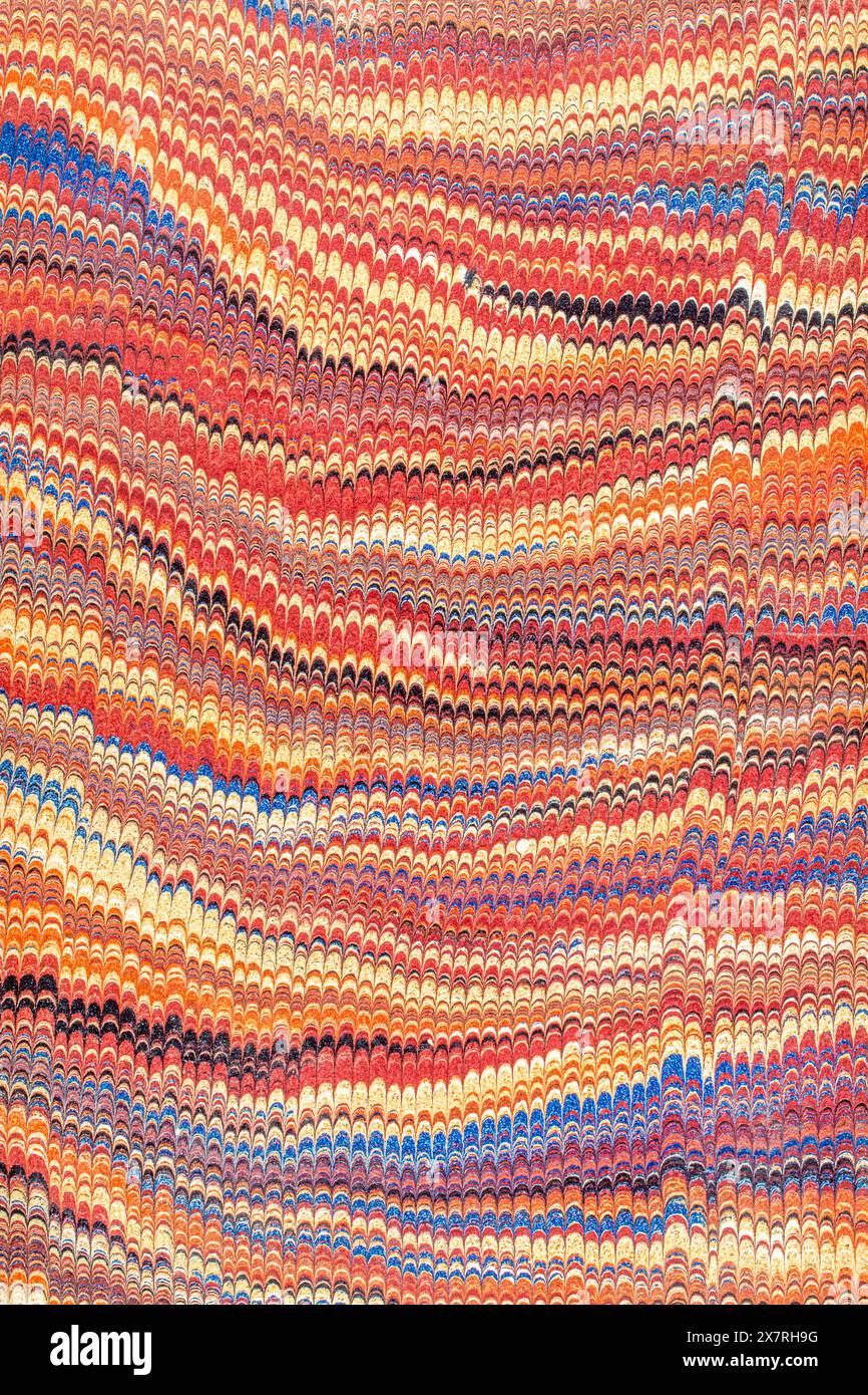 Marbled book endpaper from 1856 book. An example of old decorative art ...