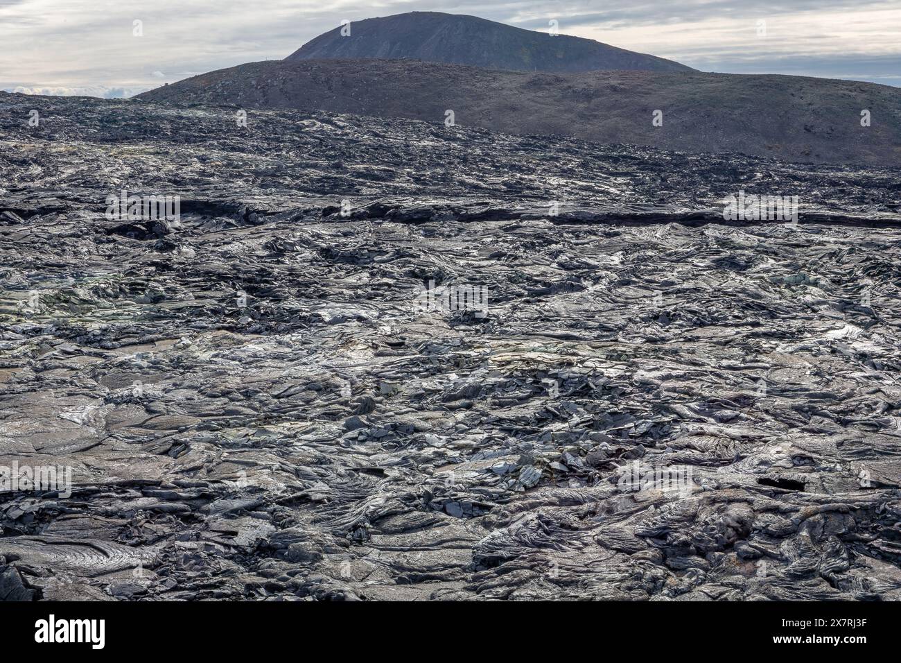 Fagradalsfjall volcano lava field with frozen basaltic lava created ...