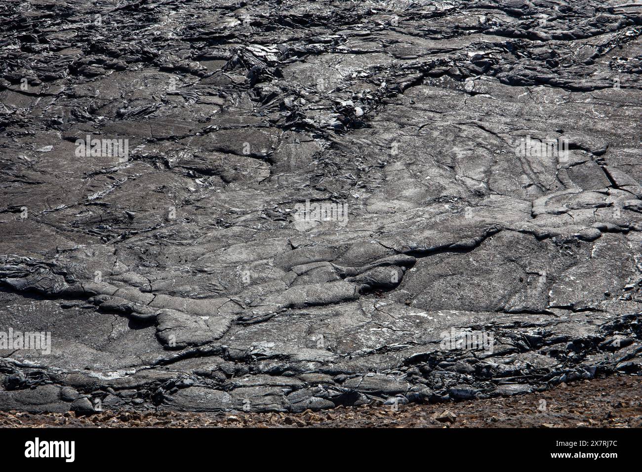 Molten basalt lava texture at Fagradalsfjall volcano lava field created ...