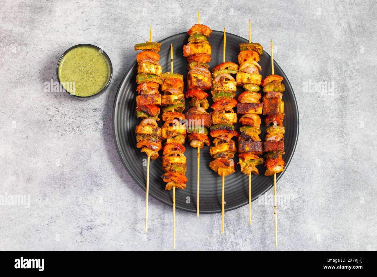 selective focus of famous Indian dish Paneer Tikka Masala Tandoor or ...