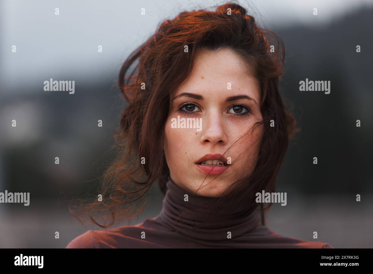 Wind blown face hi-res stock photography and images - Alamy