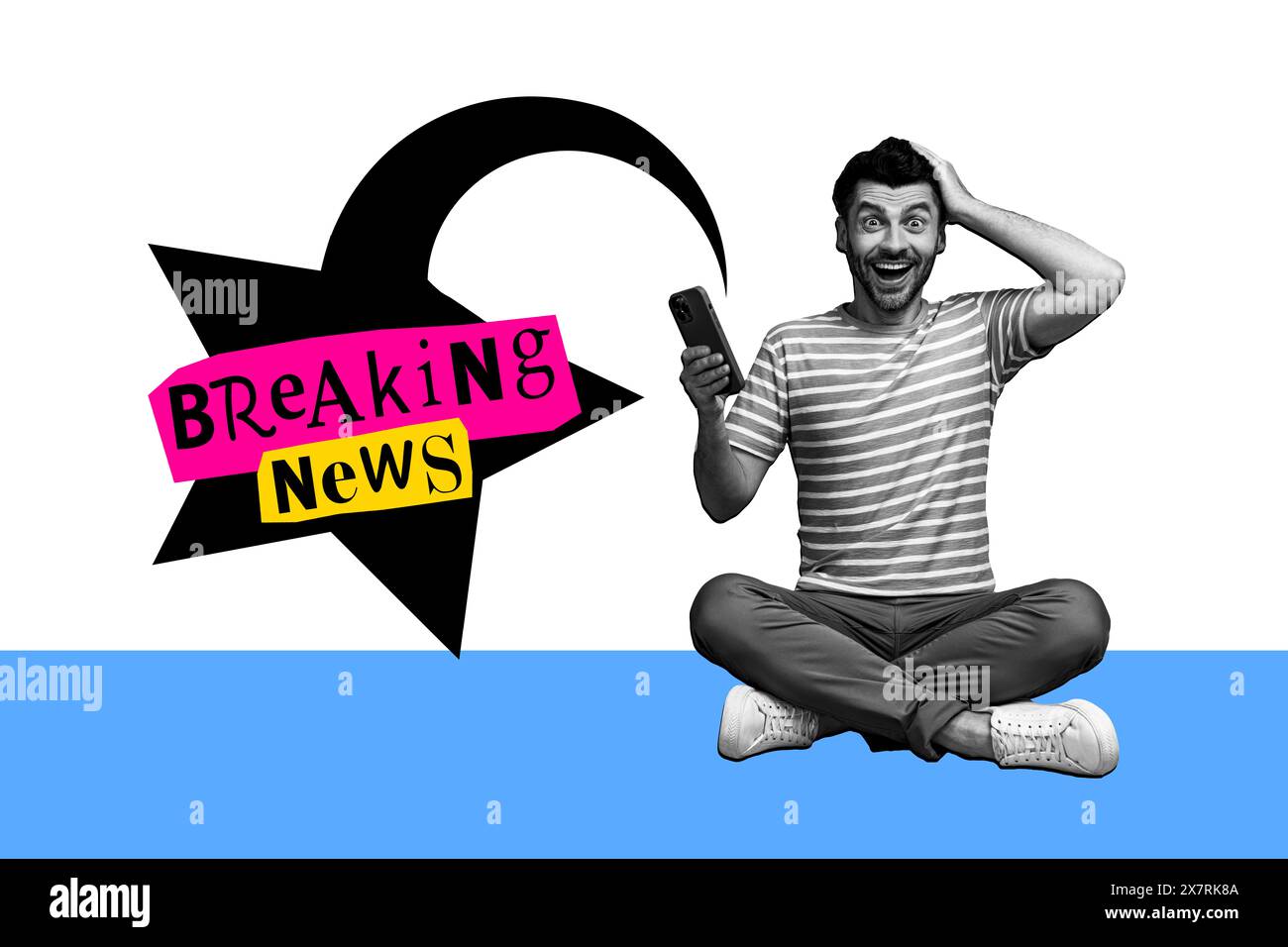 Sketch composite artwork vertical collage of white color backdrop ...