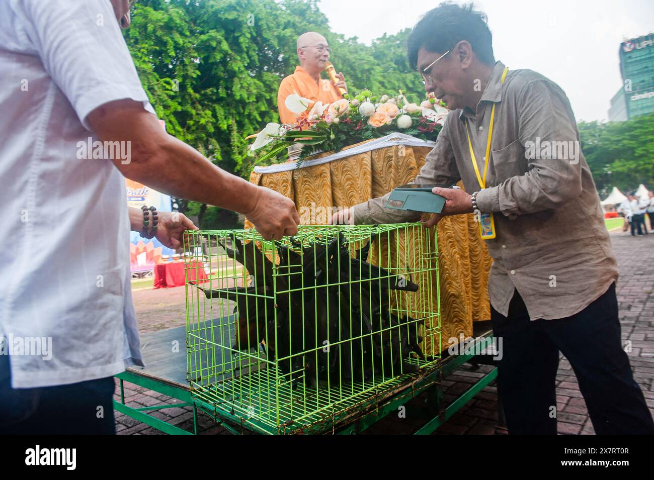 Medan, Indonesia. 19th May, 2024. The Buddhists were seen together ...