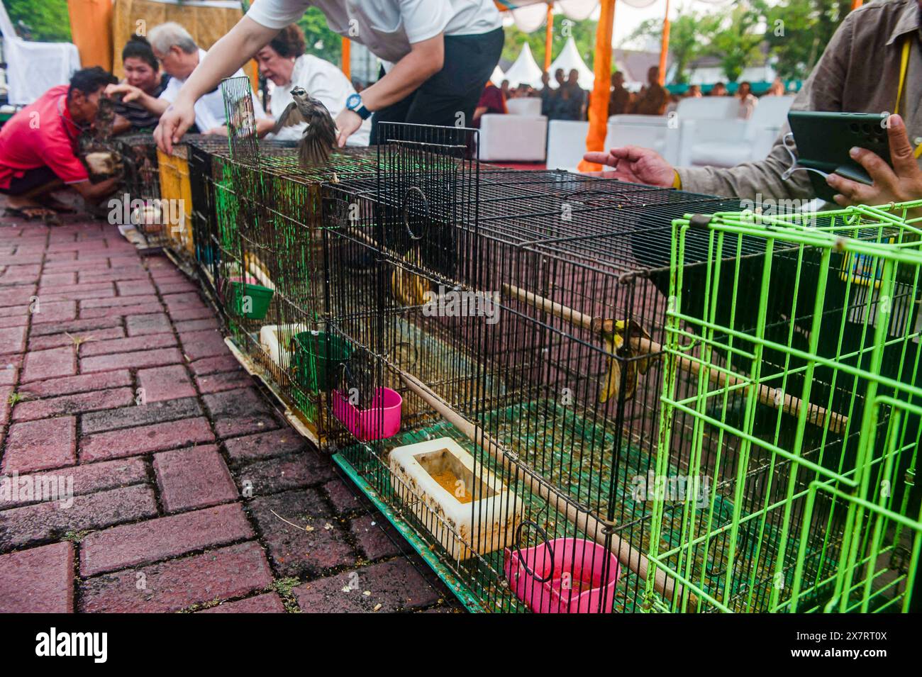 Medan, Indonesia. 19th May, 2024. The Buddhists were seen together ...