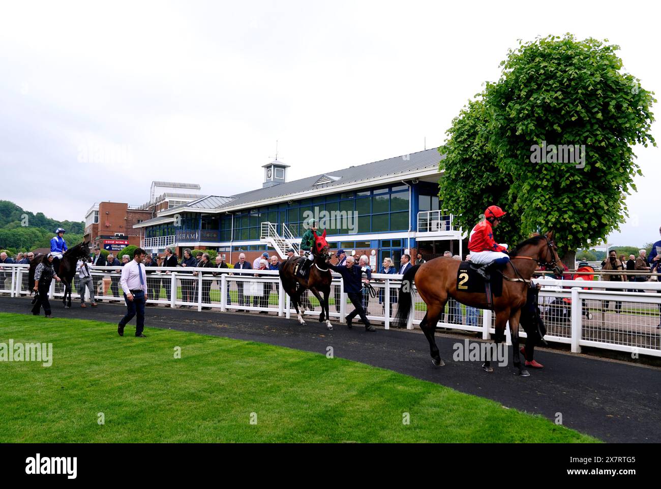 Runners and riders in the parade ring at Nottingham Racecourse. Picture ...
