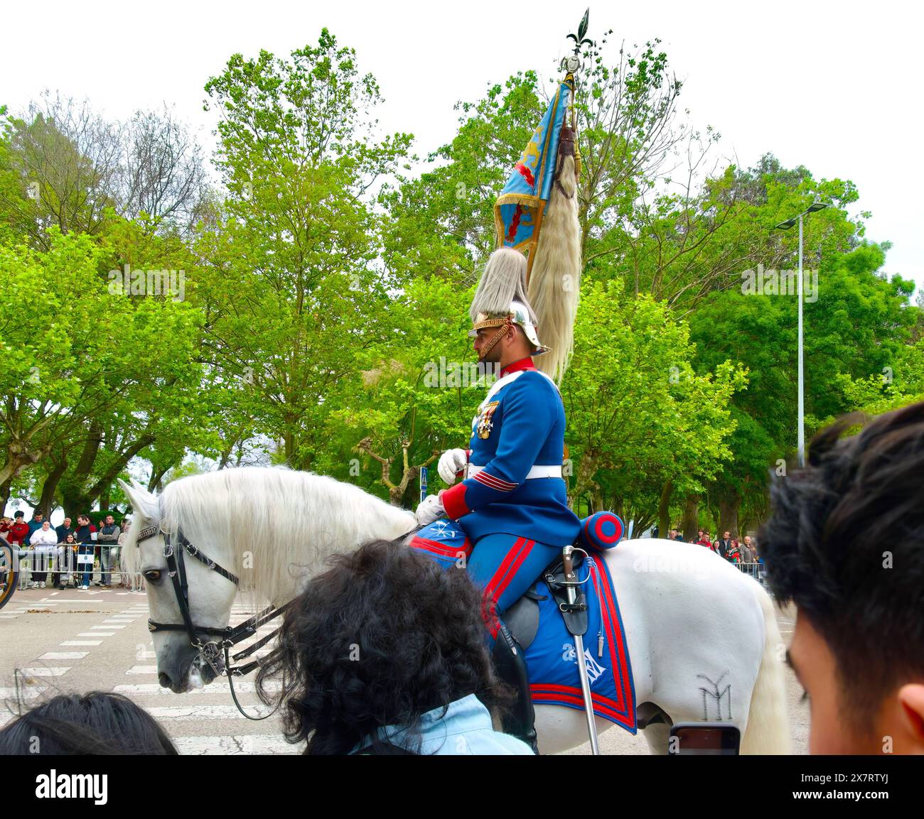 Military display of the Royal Guard soldier in dress uniform on ...