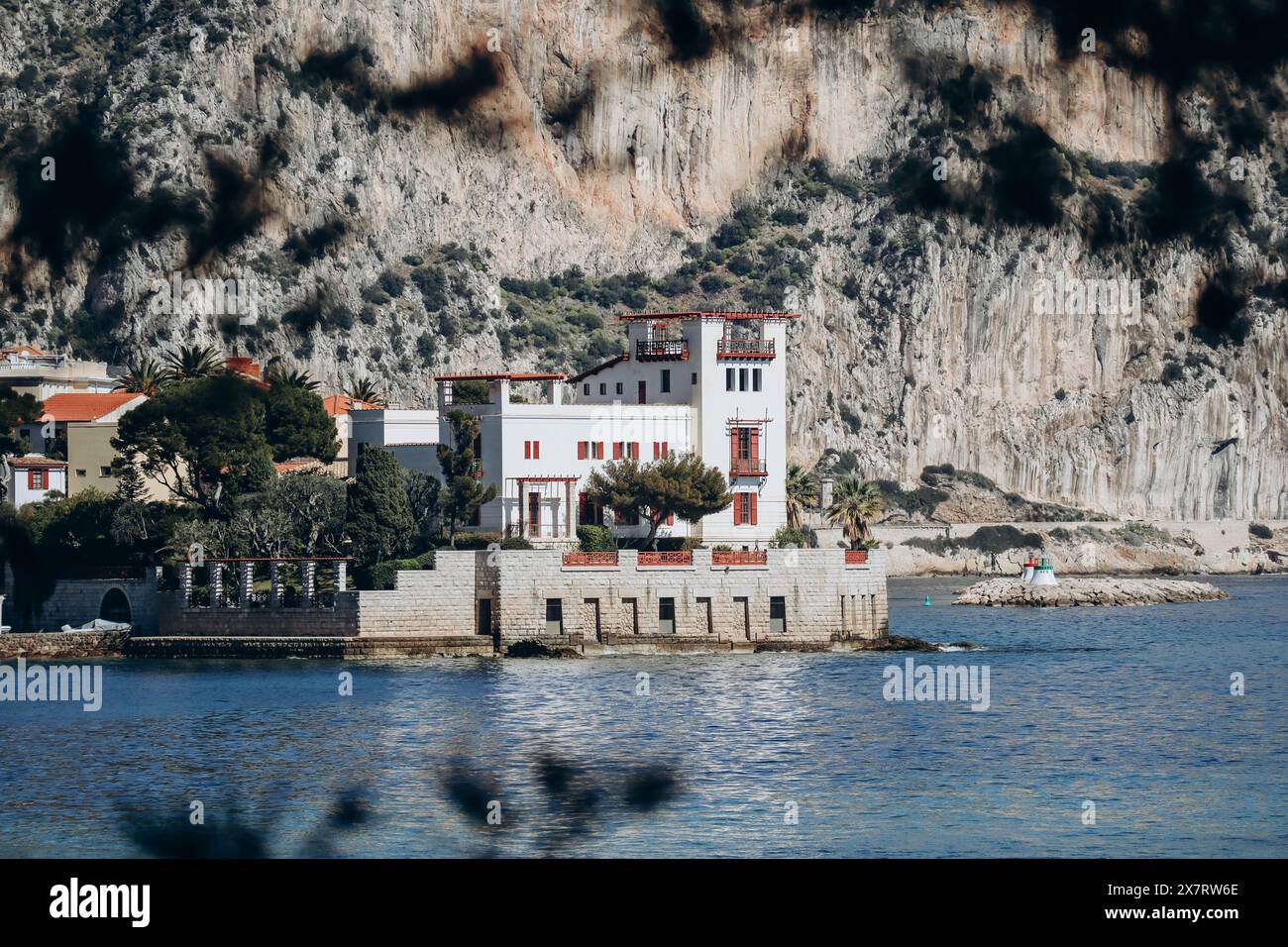 View of the famous Greek-style villa Kerylos, built in the early 20th ...