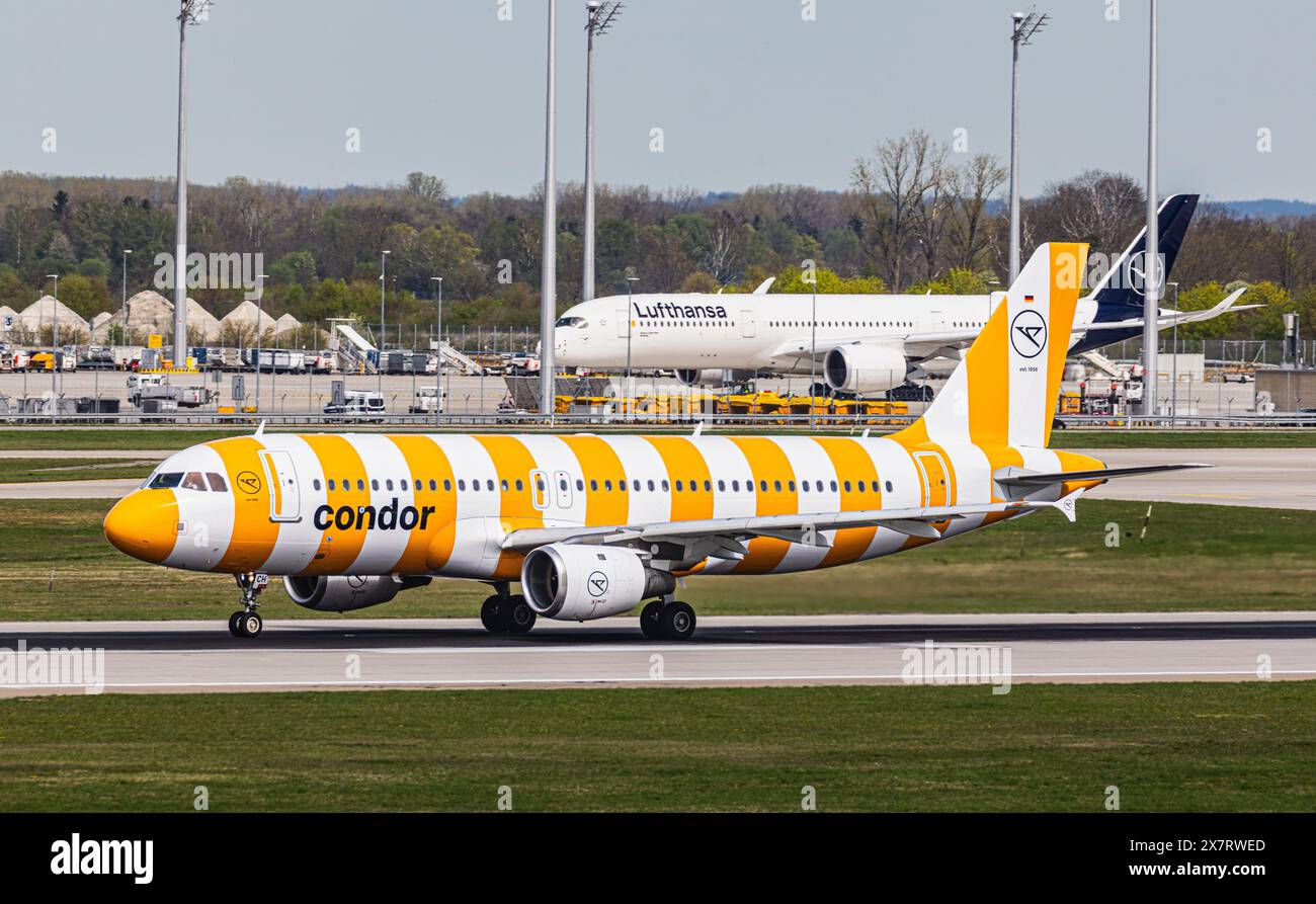 Munich, Germany, 6th Apr 2024: A Condor Airbus A320-212 takes off from ...