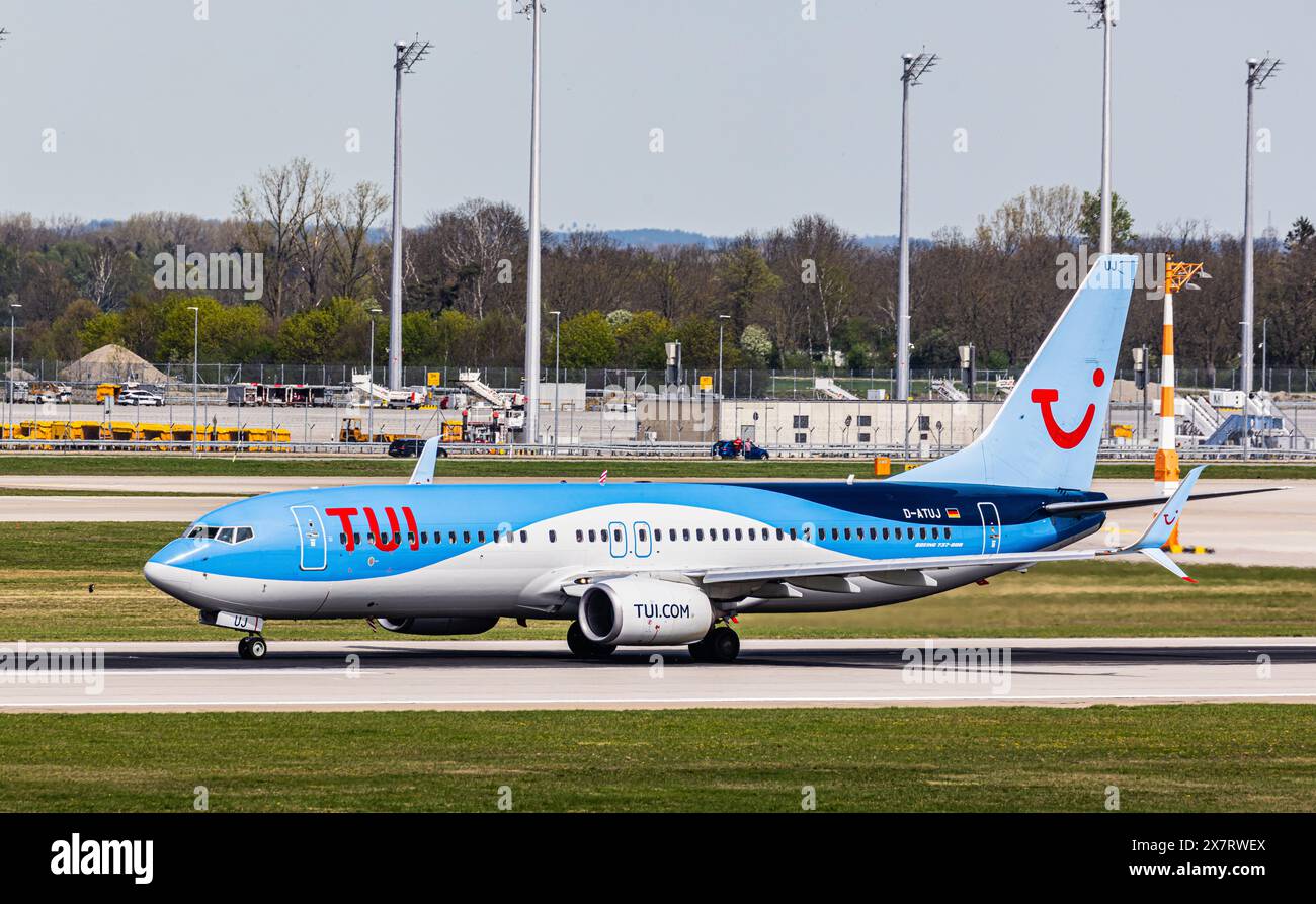 Munich, Germany, 6th Apr 2024: A Boeing 737-8K5 from TUI Fly takes off ...