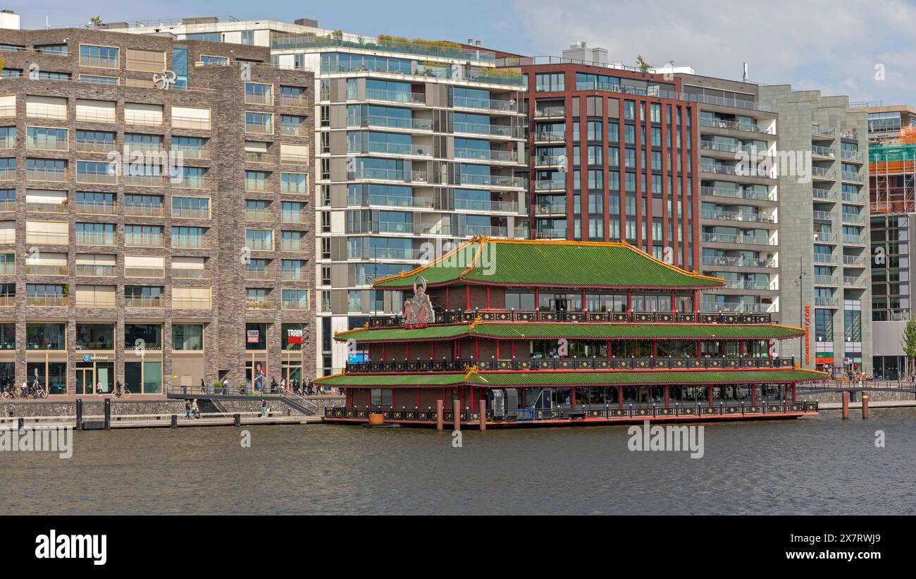 Amsterdam, Netherlands - May 16, 2018: Three Story Floating Pagoda ...