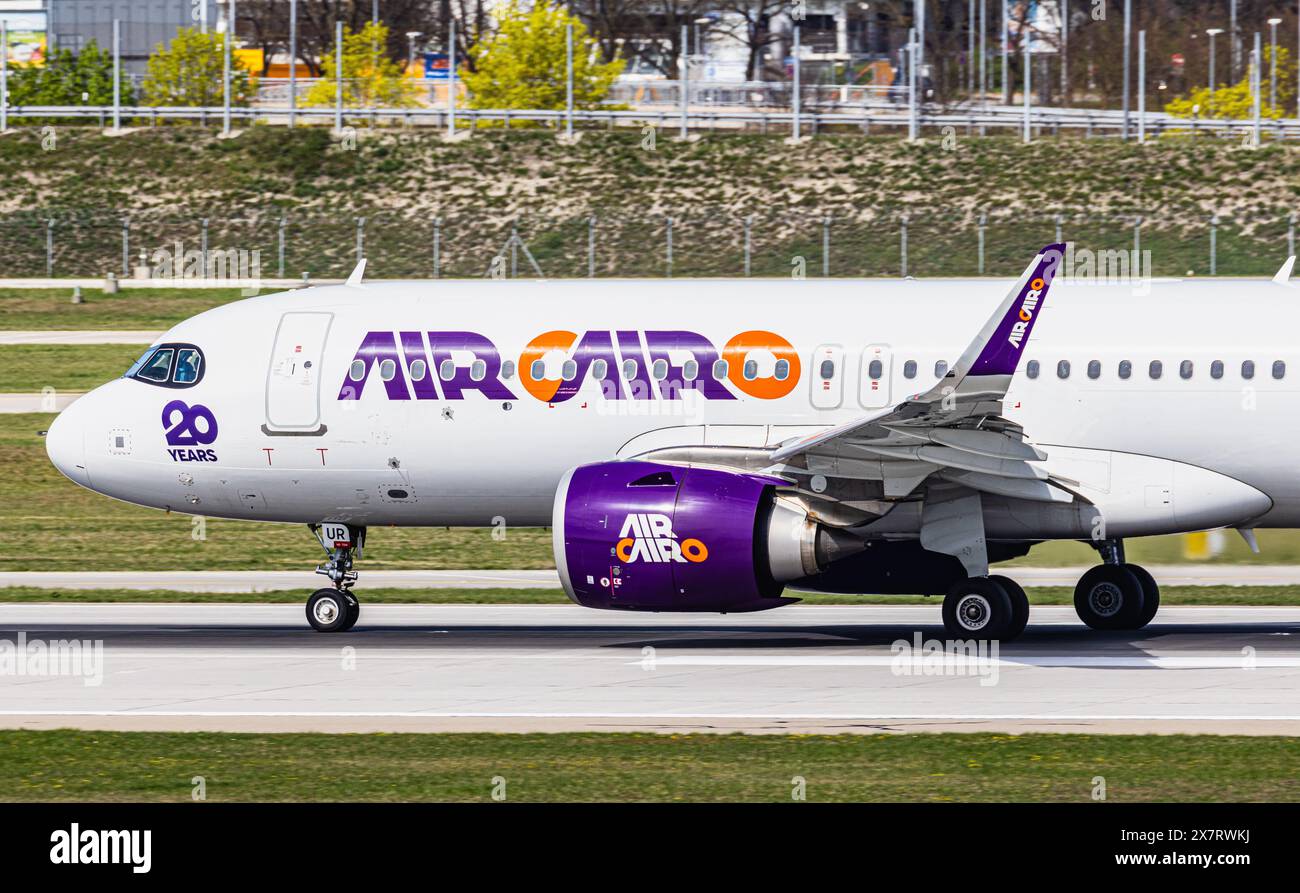 Munich, Germany, 6th Apr 2024: An Airbus A320-251N from Air Cairo takes off from Munich Airport ...