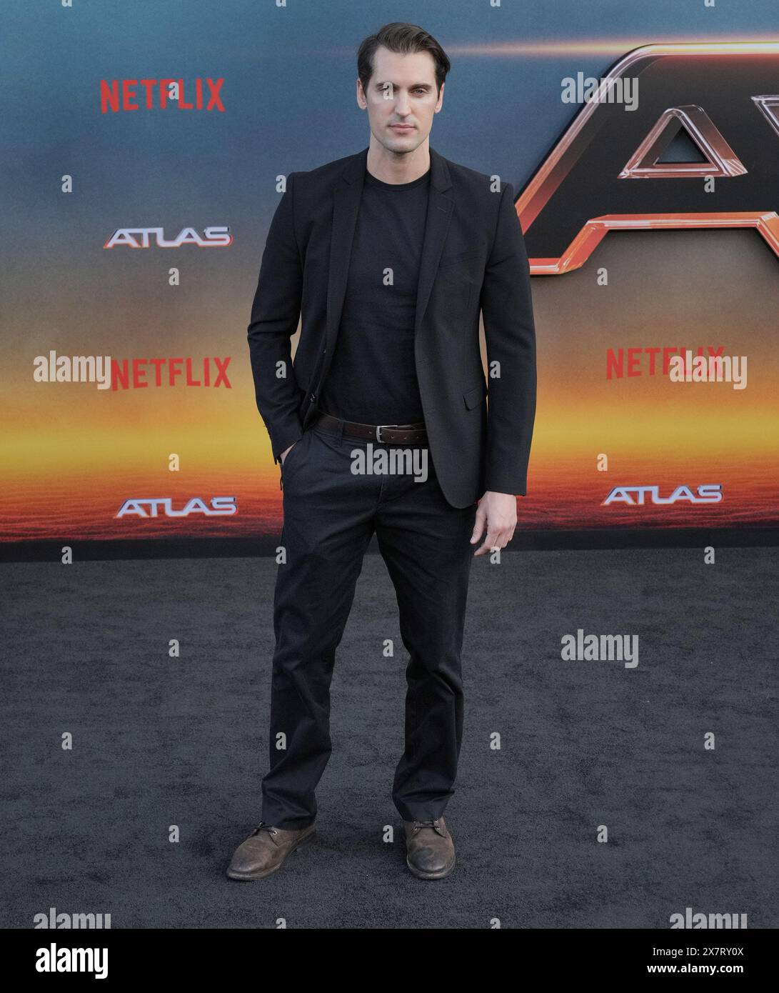 Logan Hunt arrives at the Netflix's ATLAS Los Angeles Premiere held at ...