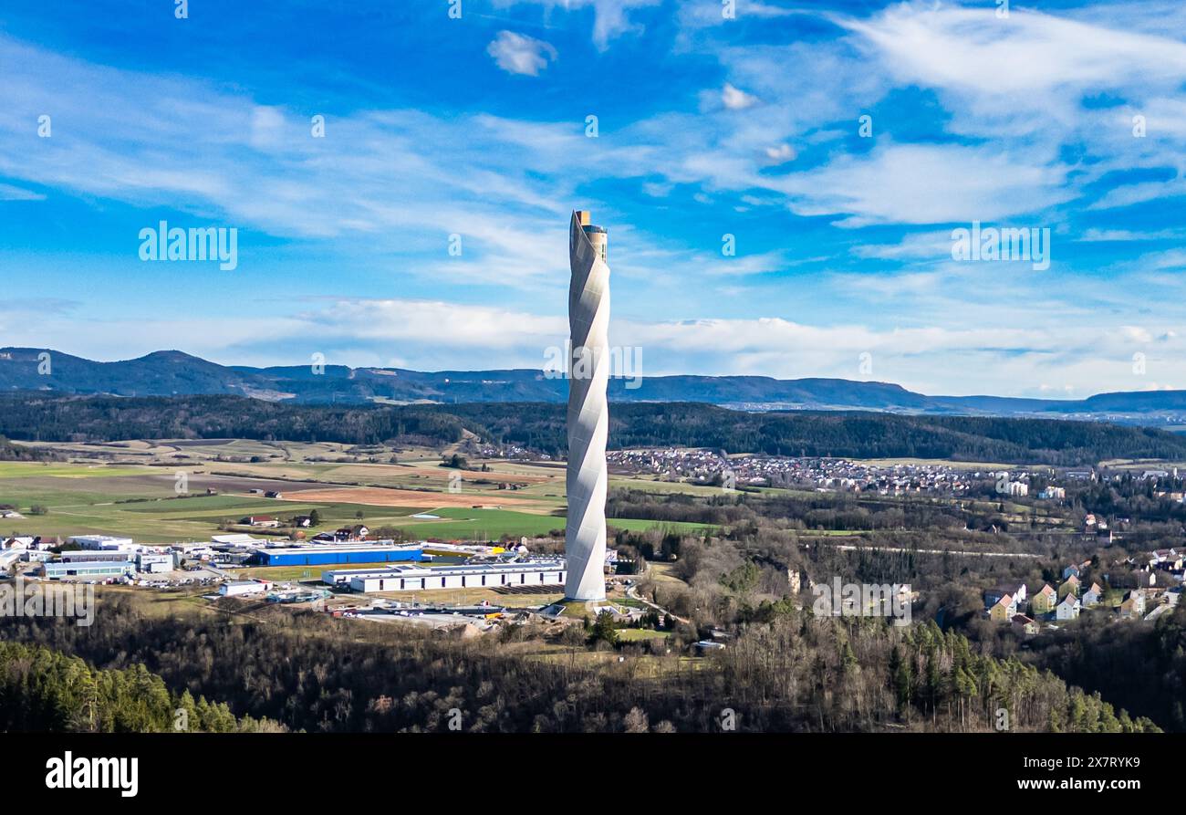 Rottweil, Germany, 2nd Mar 2024:The 246 meter high lift test tower was ...