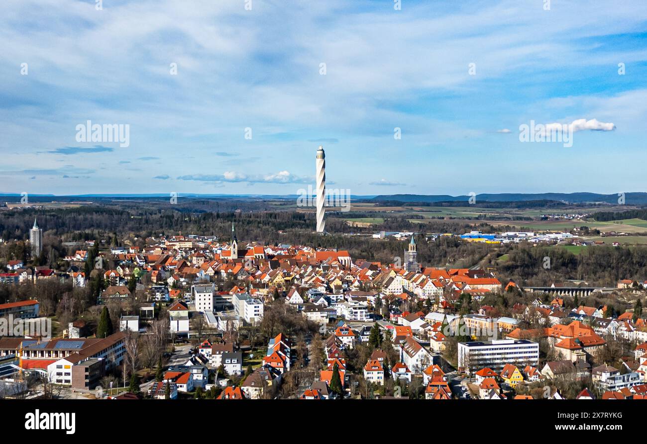 Rottweil, Germany, 2nd Mar 2024:View over the city of Rottweil. The TK ...