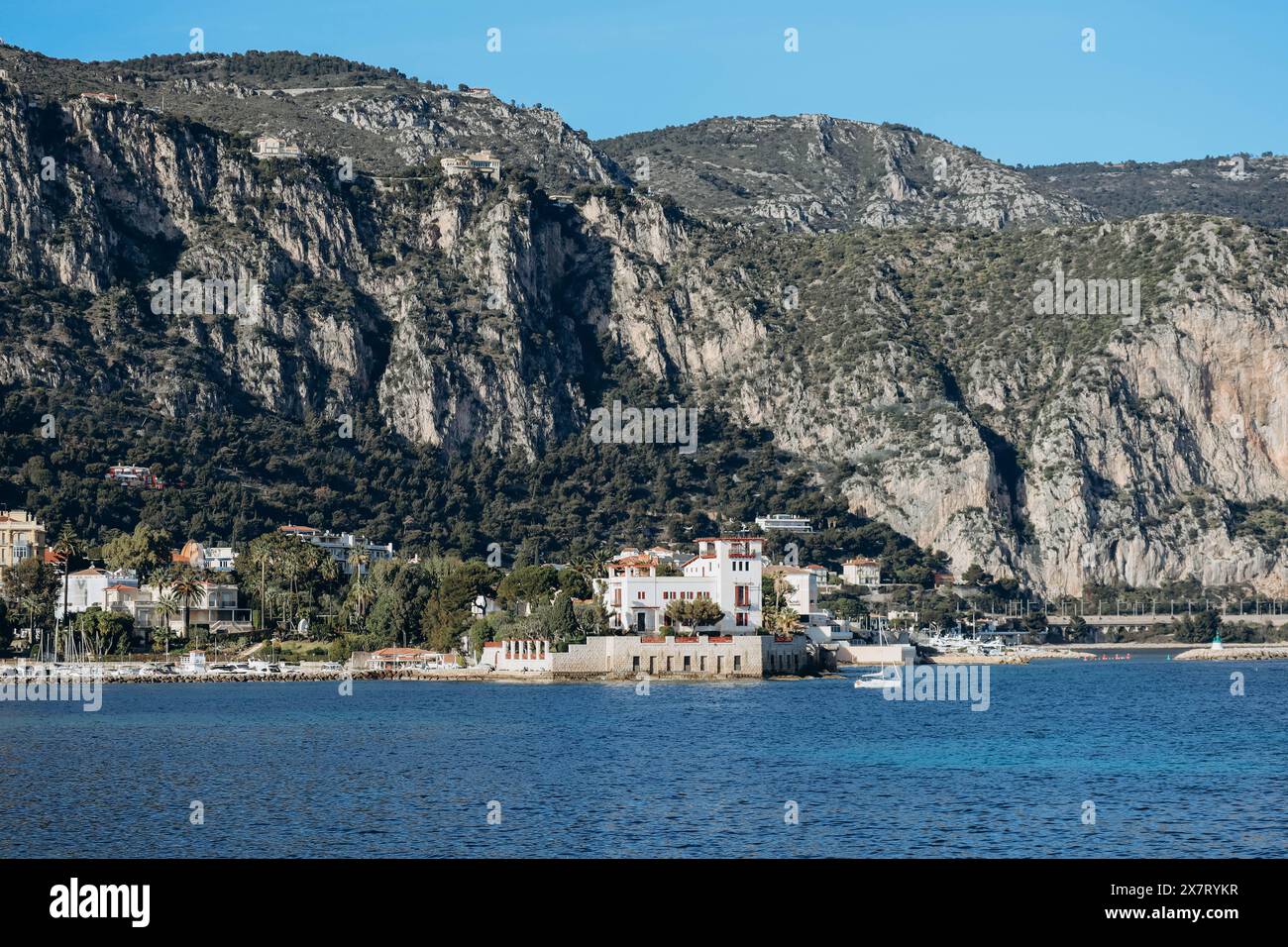 View of the famous Greek-style villa Kerylos, built in the early 20th ...