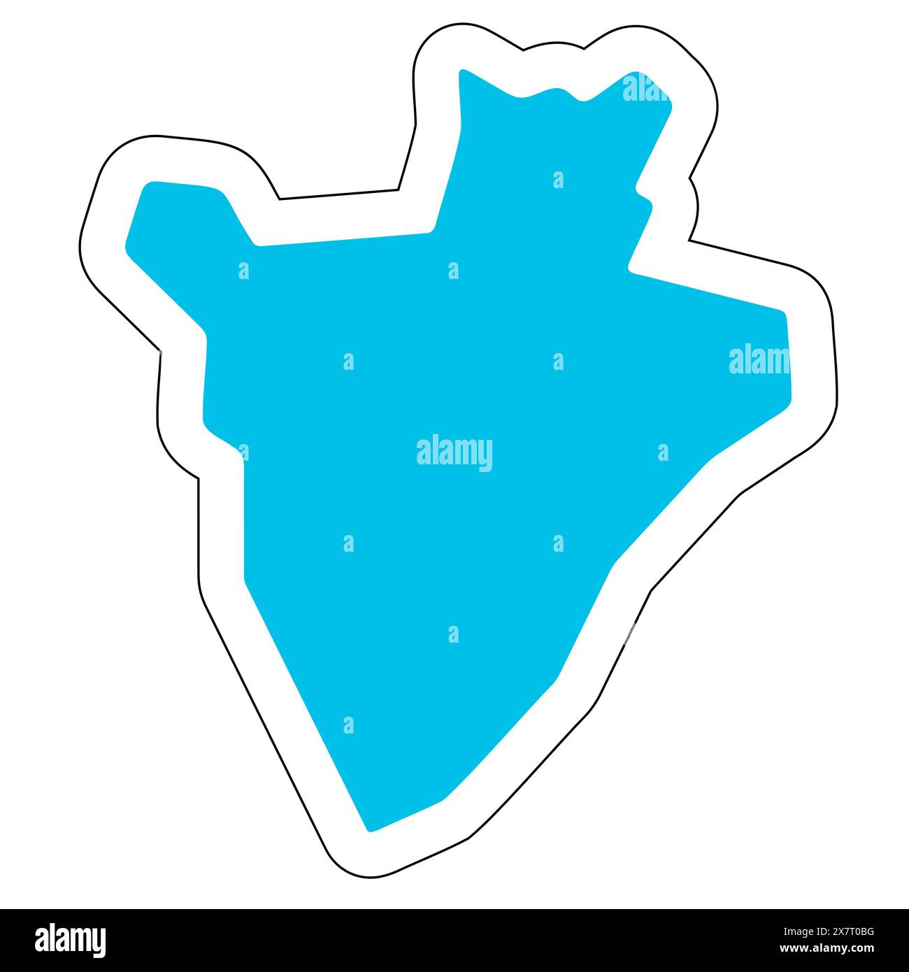 Burundi country silhouette. High detailed map. Solid blue vector ...