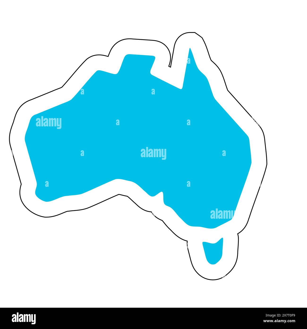 Australia country silhouette. High detailed map. Solid blue vector ...