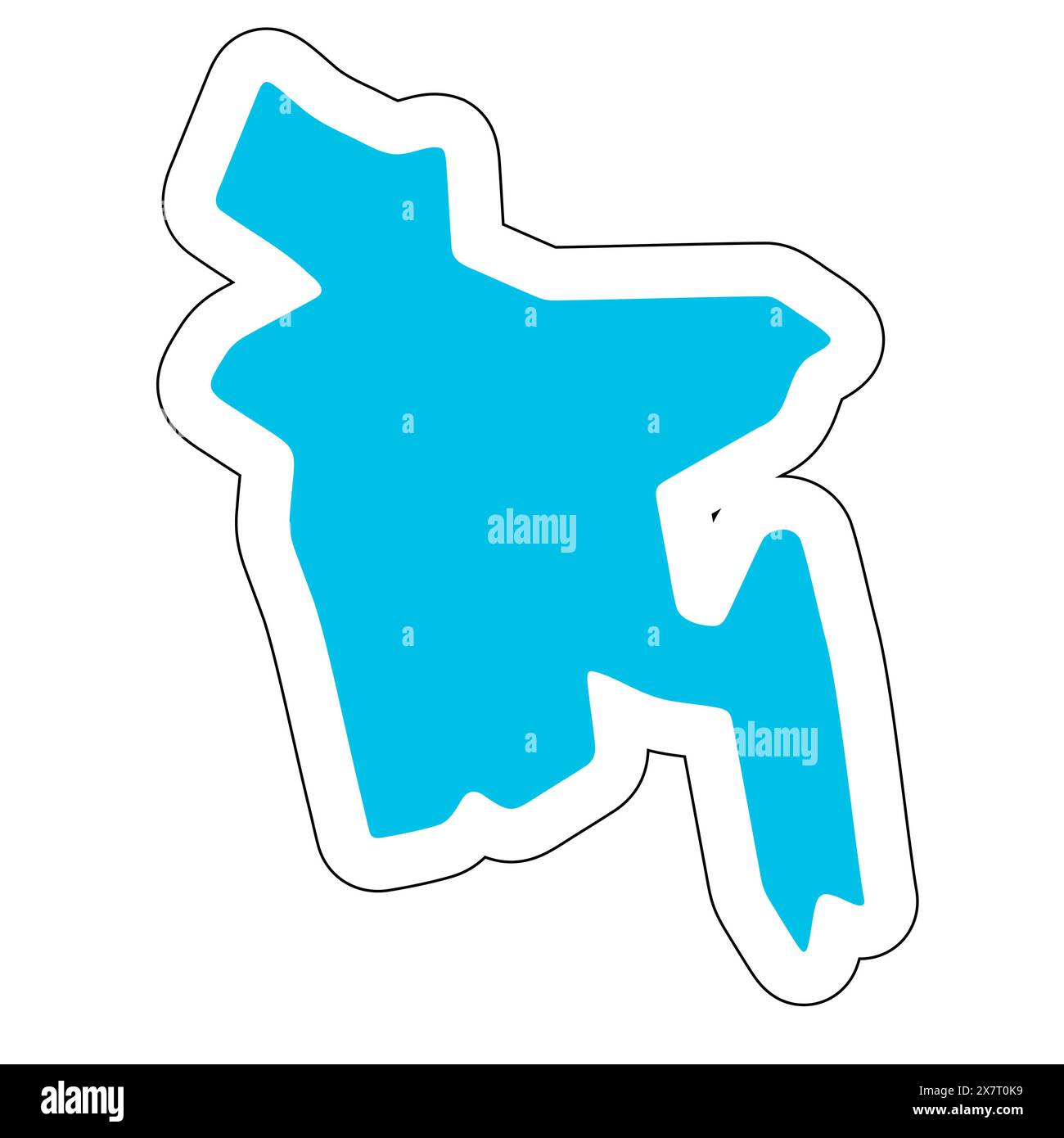 Bangladesh country silhouette. High detailed map. Solid blue vector ...