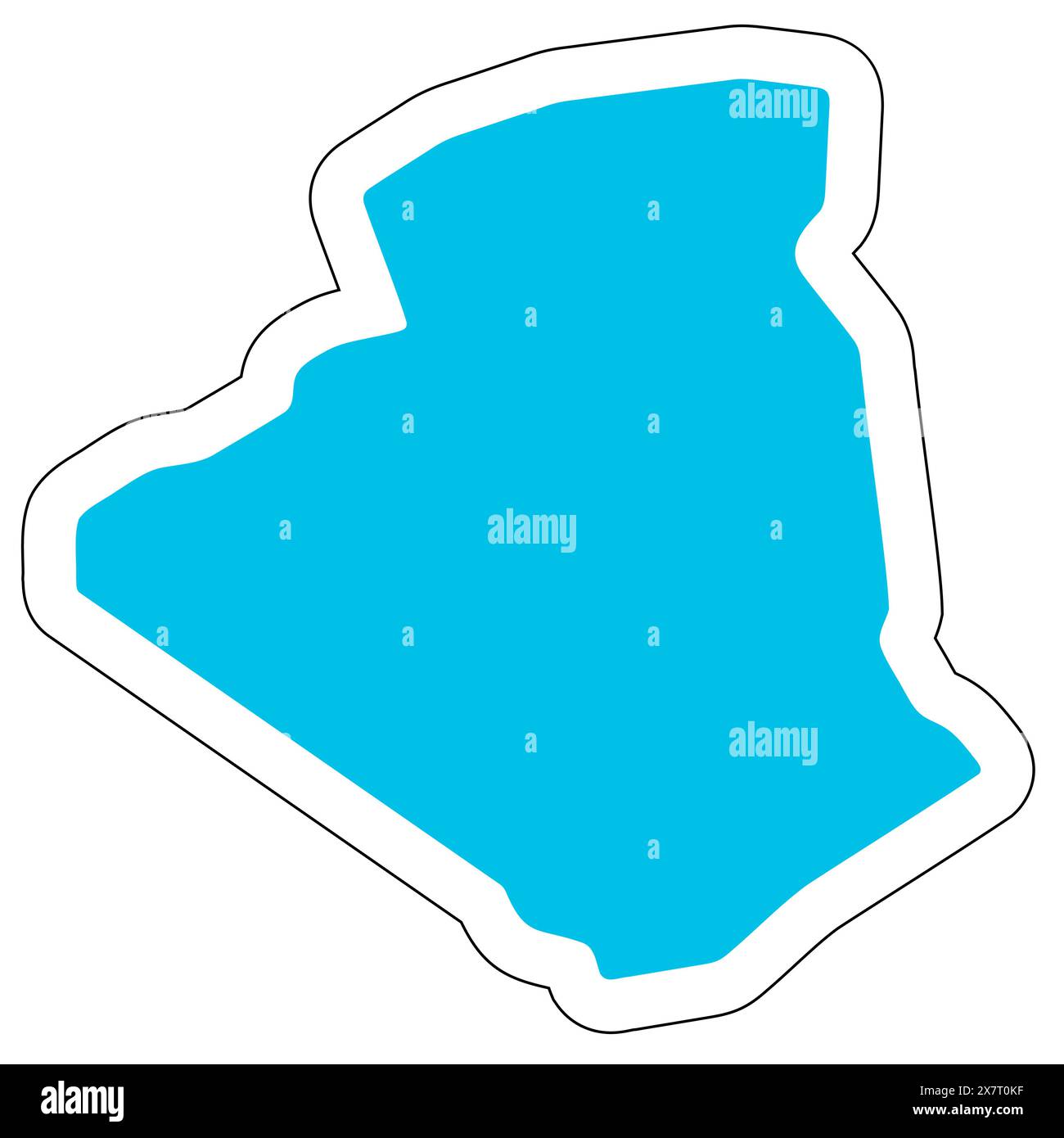 Algeria country silhouette. High detailed map. Solid blue vector ...