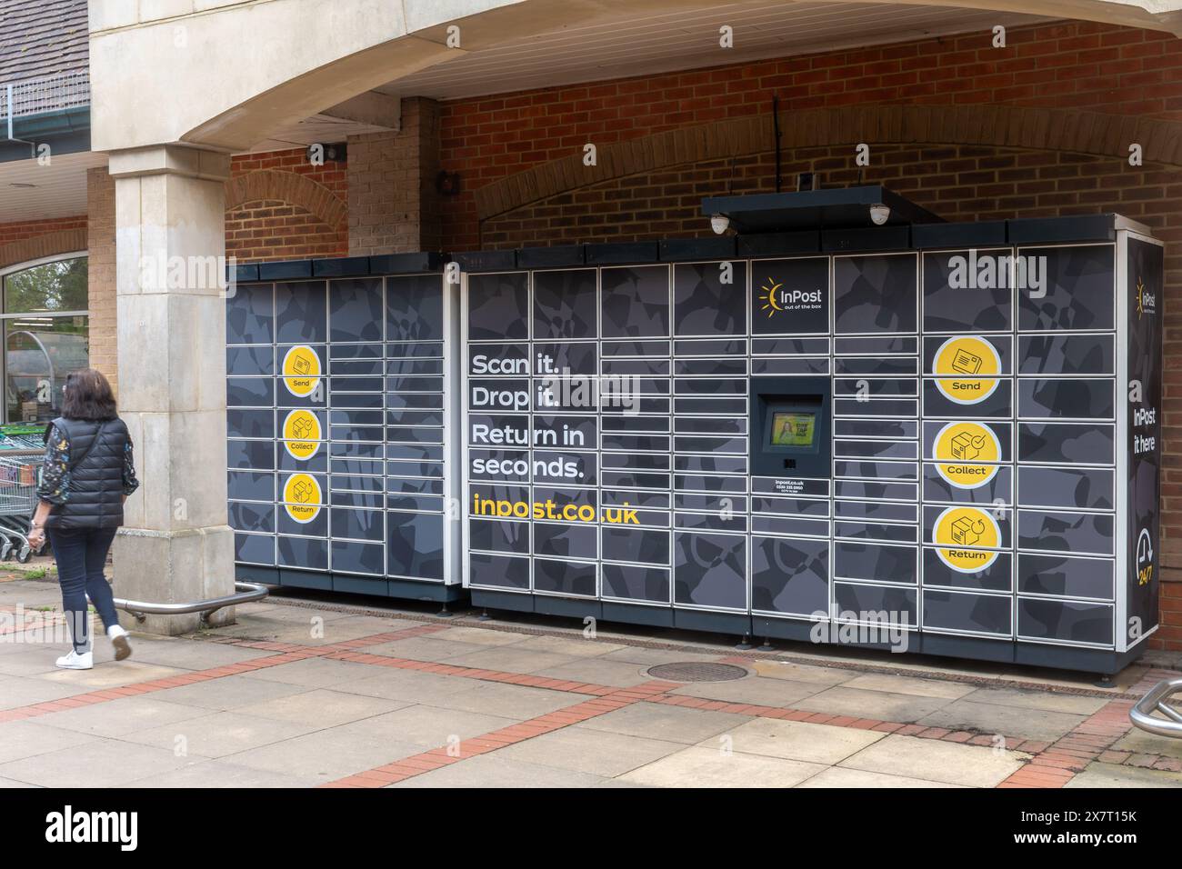 InPost parcel lockers for picking up deliveries or parcels, England, UK ...