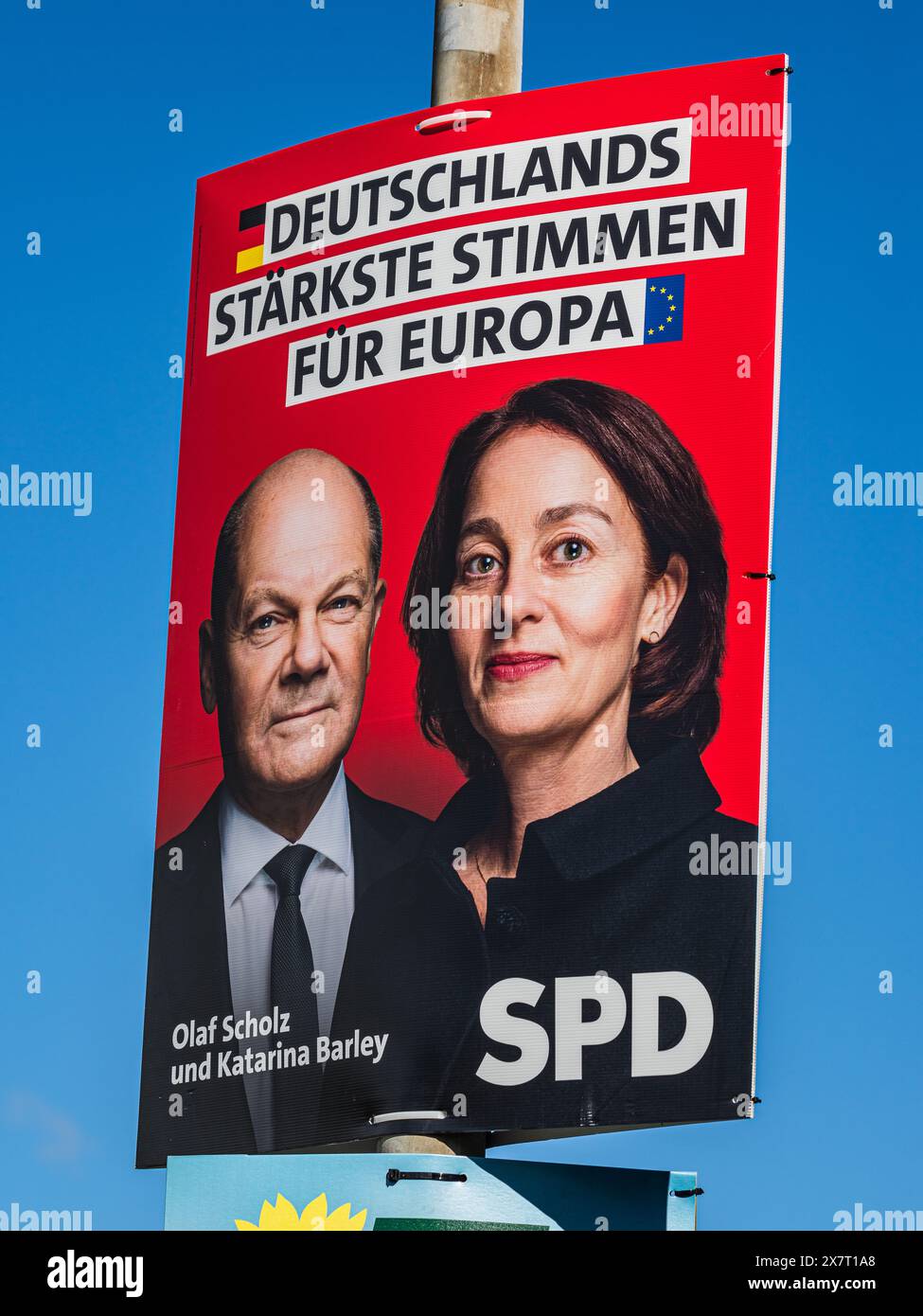 Lauchringen, Germany, 19th May 2024: An election poster from the Social ...