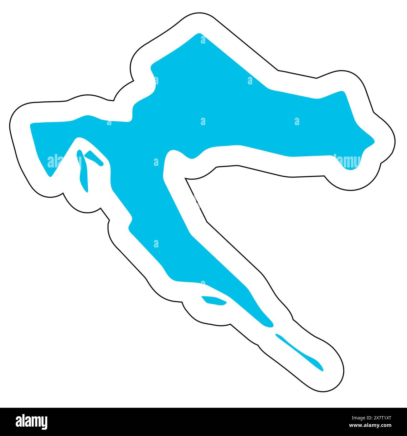 Croatia country silhouette. High detailed map. Solid blue vector ...