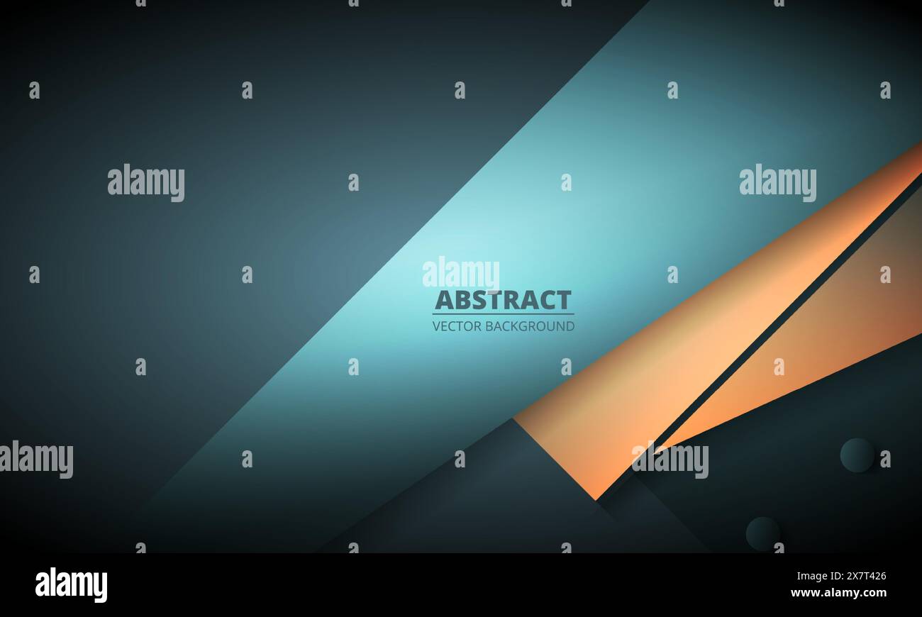 Turquoise and orange modern abstract background design with geometric ...