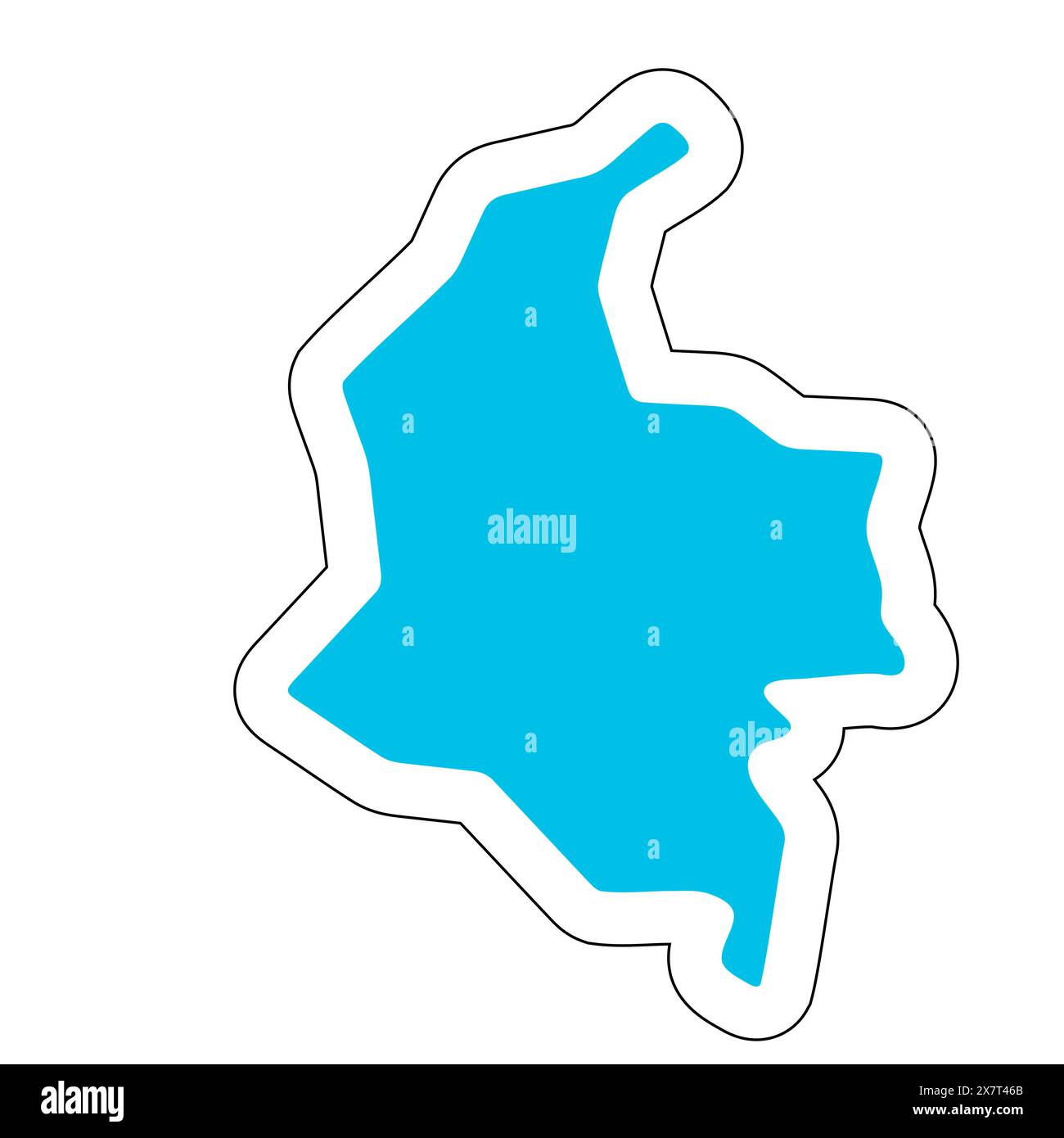 Colombia country silhouette. High detailed map. Solid blue vector ...