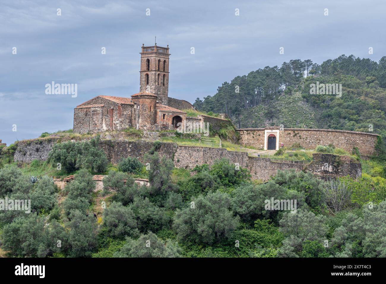 Almonaster castle, on the remains of a 6th century Visigothic basilica ...