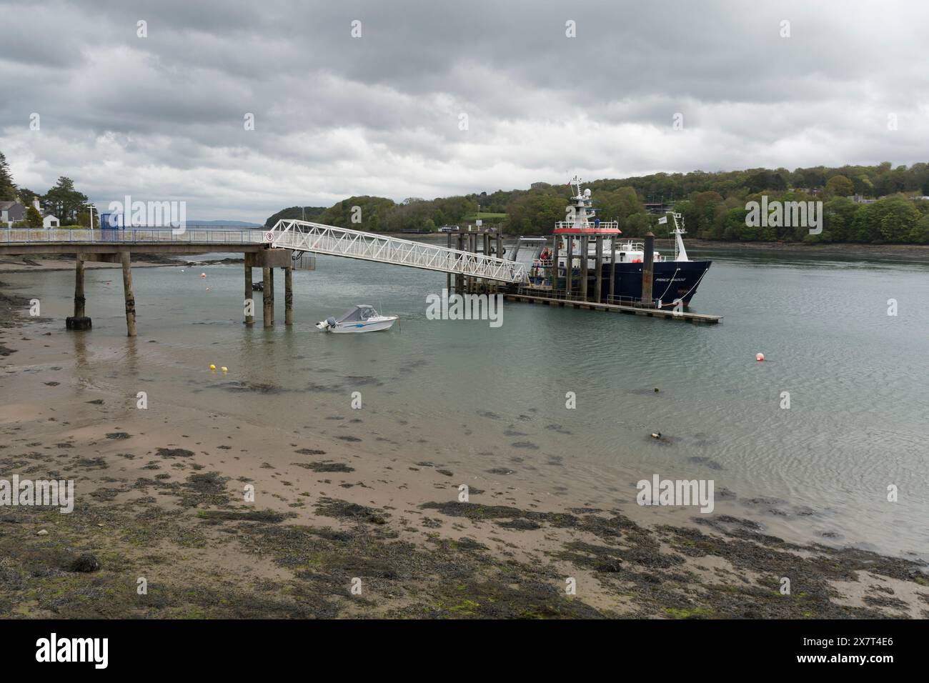 The Prince Madog research vessel docked on the Menai Strait, Anglesey ...