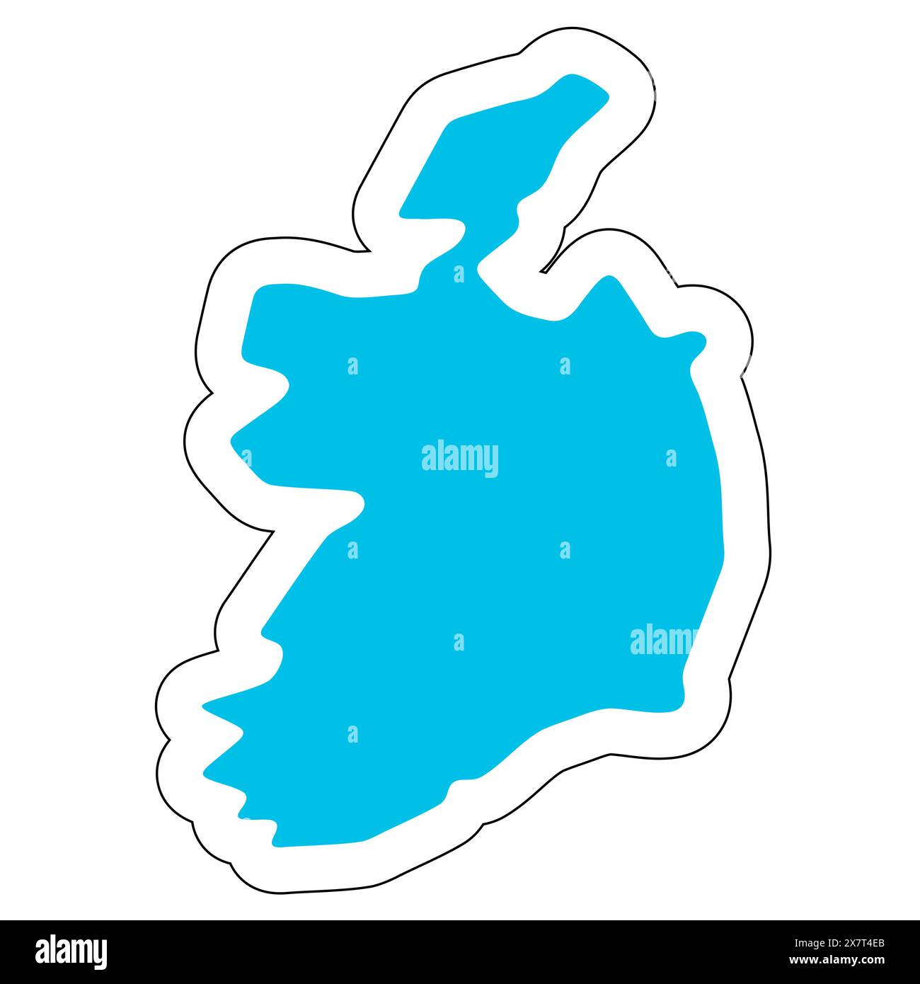 Ireland country silhouette. High detailed map. Solid blue vector ...