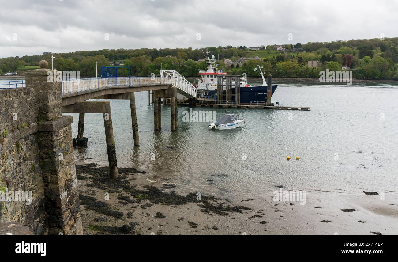 The Prince Madog research vessel docked on the Menai Strait, Anglesey ...