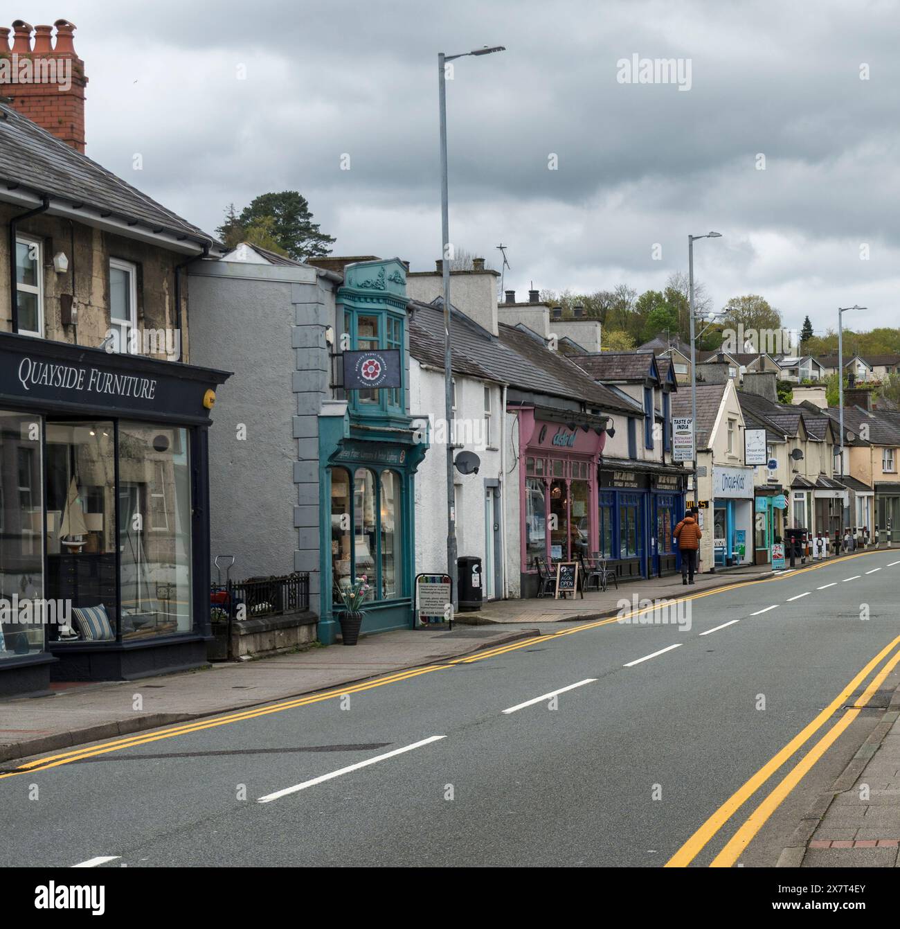 Views of the high street in Menai Bridge, Anglesey, North Wales, UK ...
