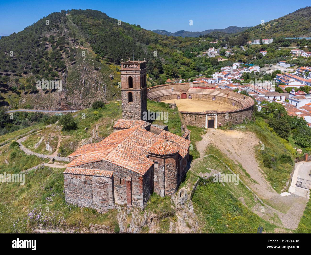 Almonaster castle-mosque and bullring , on the remains of a 6th century ...